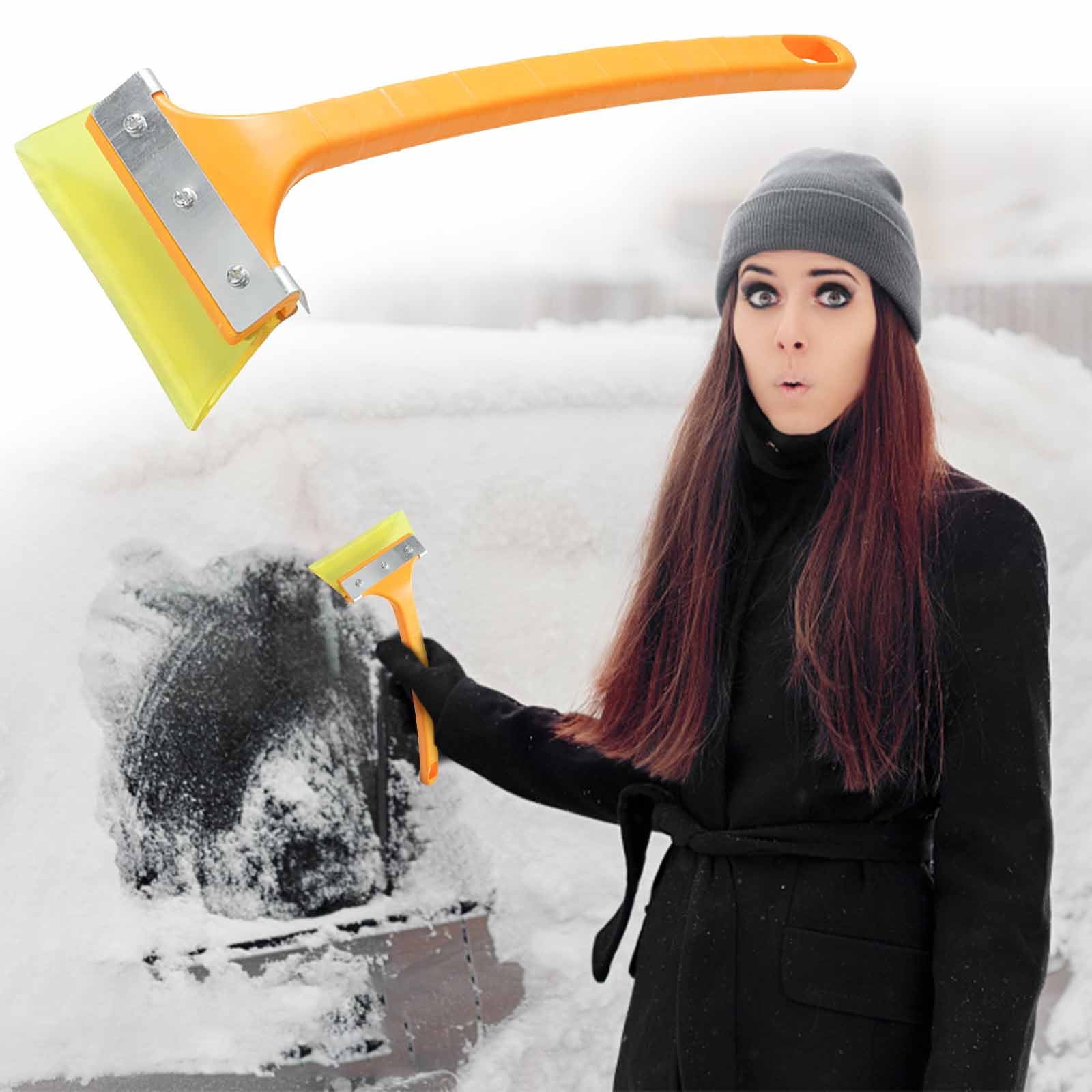 Heavy Duty Snow Removal Ice Scraper with Long Handle | Car Window Glass ...