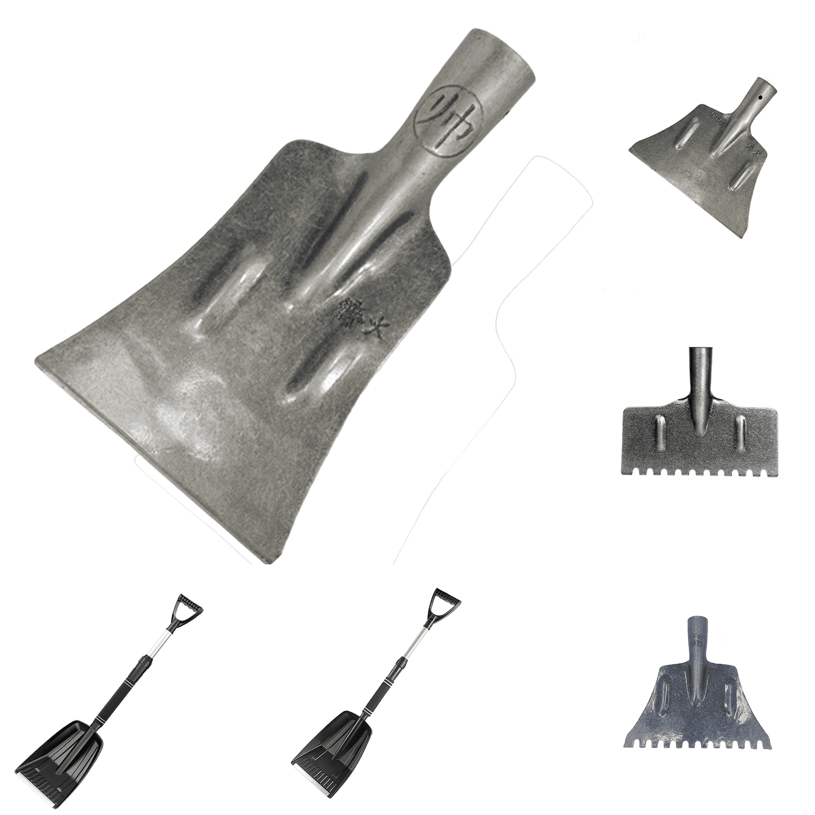 Heavy Duty Snow Removal Shovel with Manganese Steel Head - All Season ...