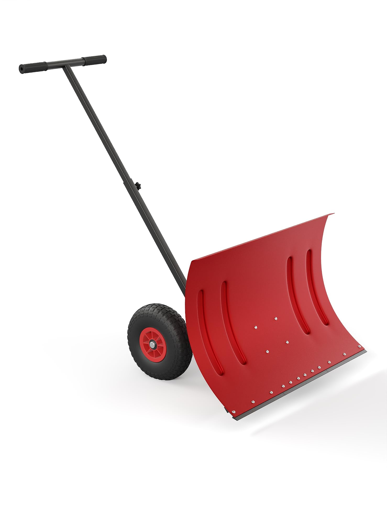 Heavy Duty Snow Shovel with Wheels – 29" Wide Angled Metal Blade ...