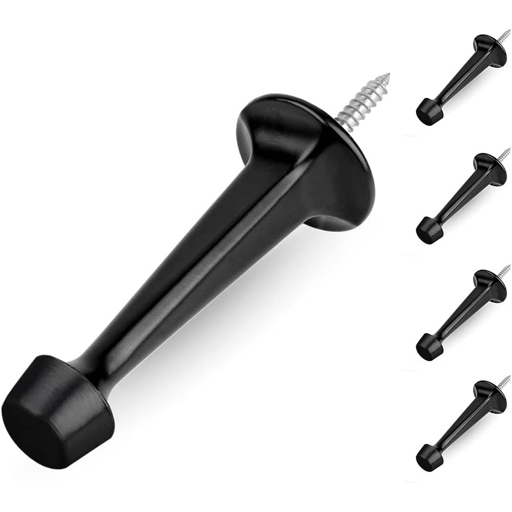 Heavy Duty Solid Rigid Door Stop with Soft Rubber Tip, Zinc Die Cast ...