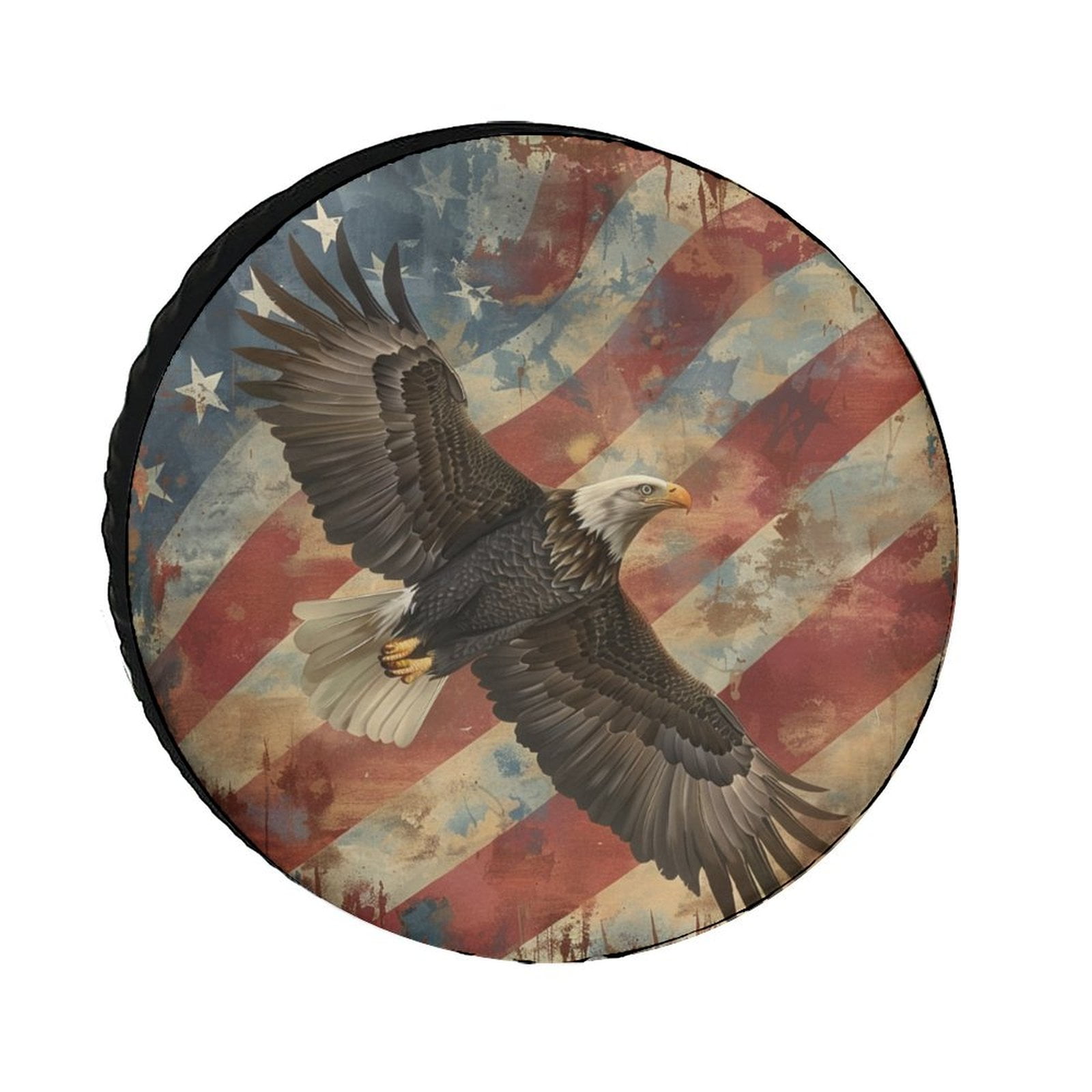 Heavy Duty Spare Tire Cover 12 Inch Bald Eagle American Flag ...