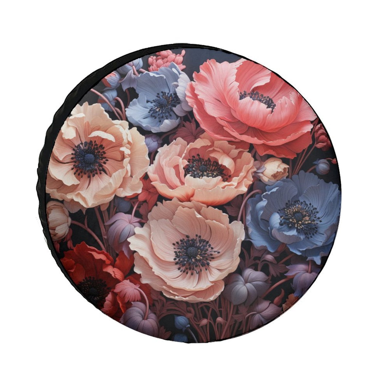 Heavy Duty Spare Tire Cover 12inch Pink And Purple Poppies Protectors ...