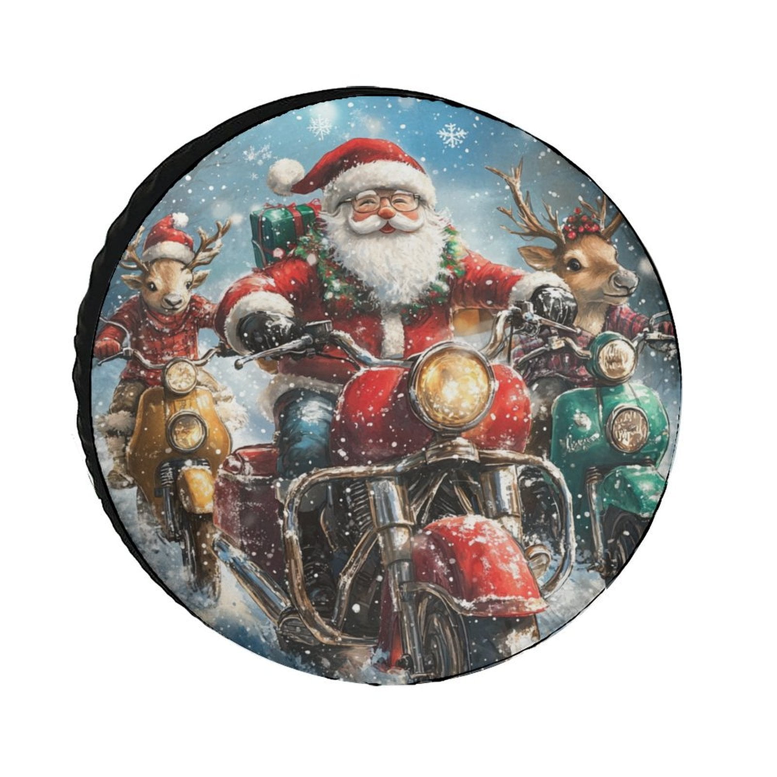 Heavy Duty Spare Tire Cover 12inch Santa Claus And Reindeer Riding ...
