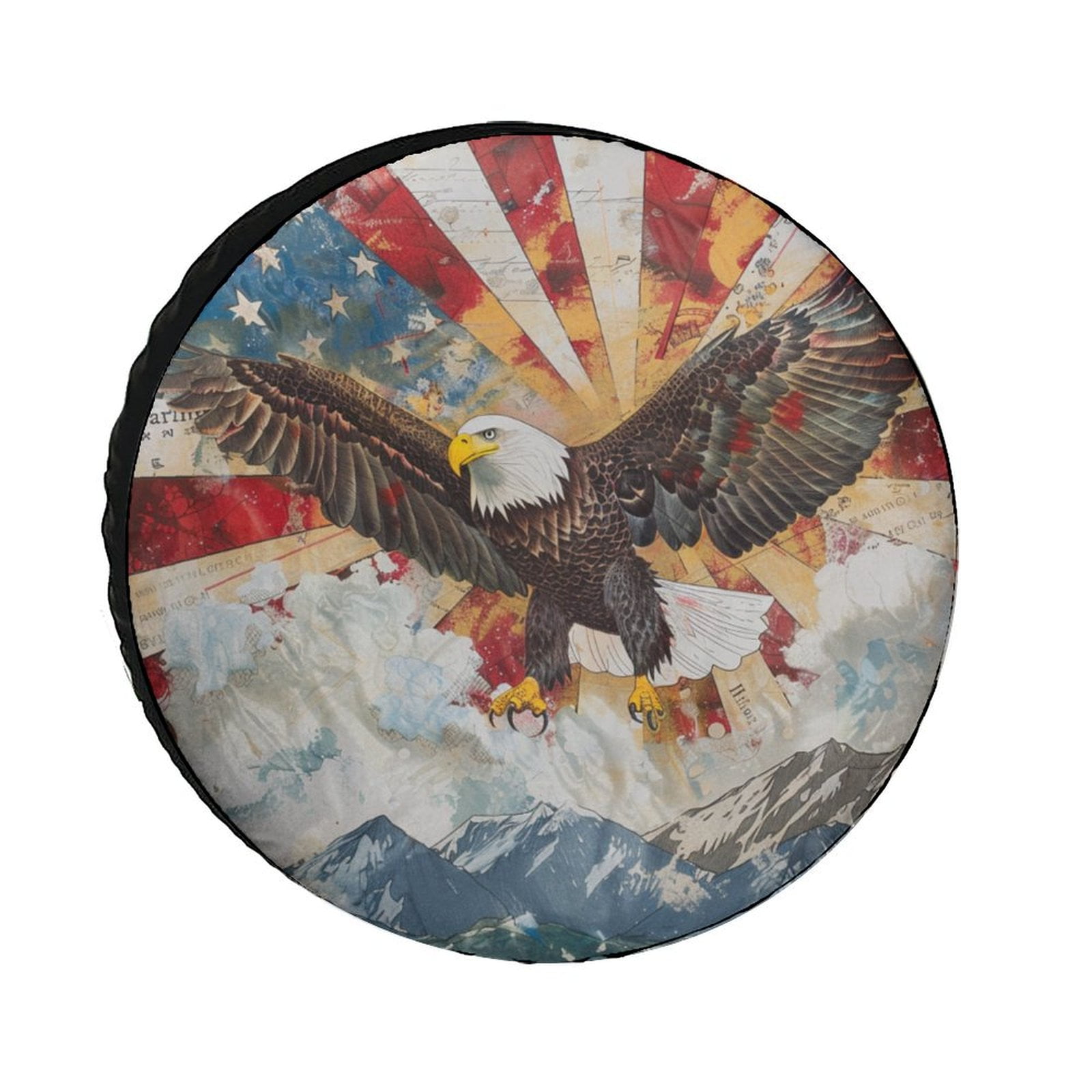 Heavy Duty Spare Tire Cover 13 Inch American Flag with Eagle Wheel ...