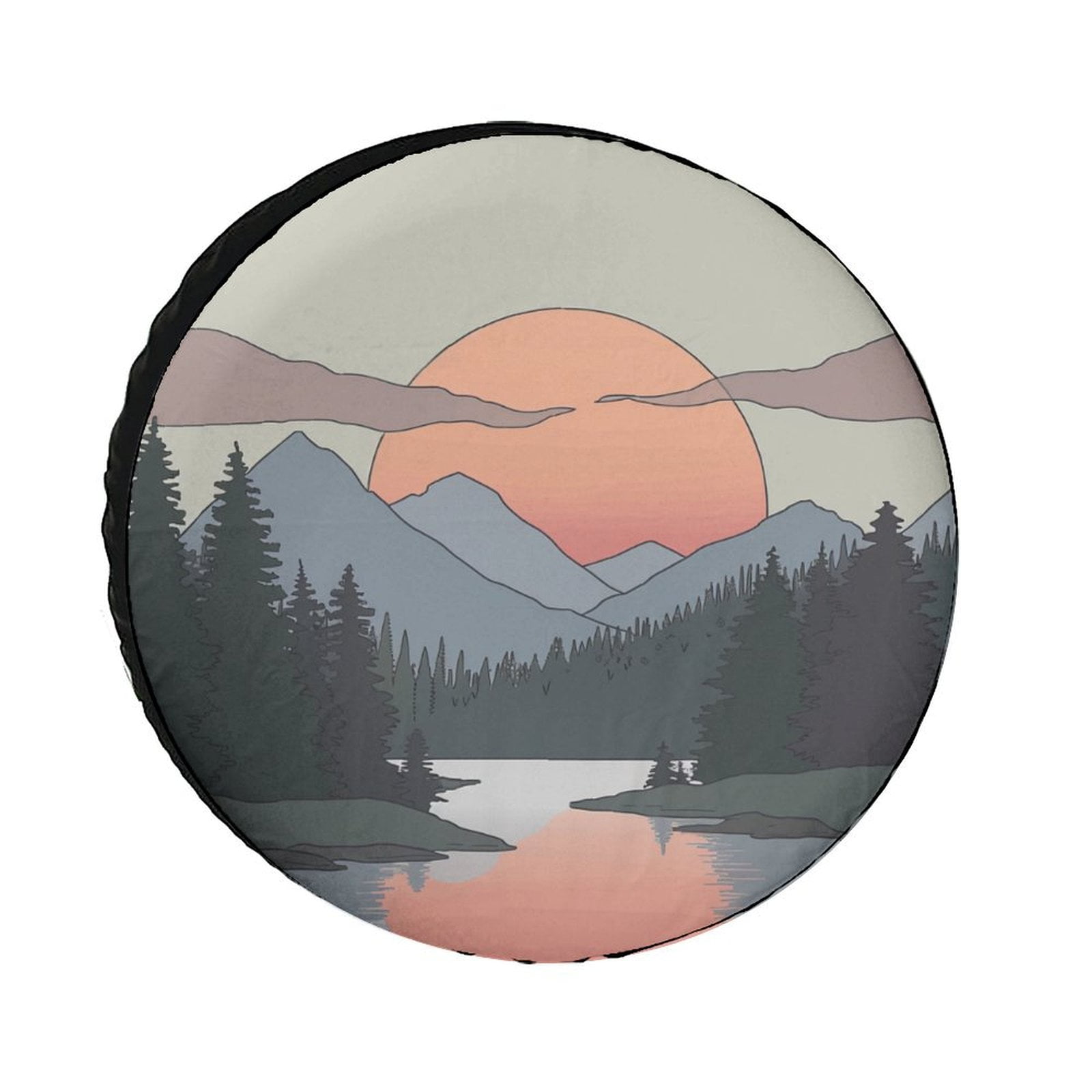 Heavy Duty Spare Tire Cover 13 Inch Mountain Adventure Camping Wheel ...