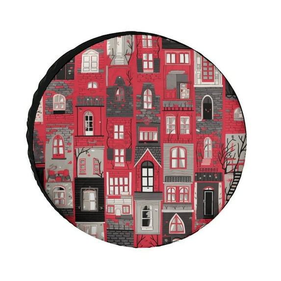 Heavy Duty Spare Tire Cover 13inch Colored Cartoon House Waterproof Sun ...