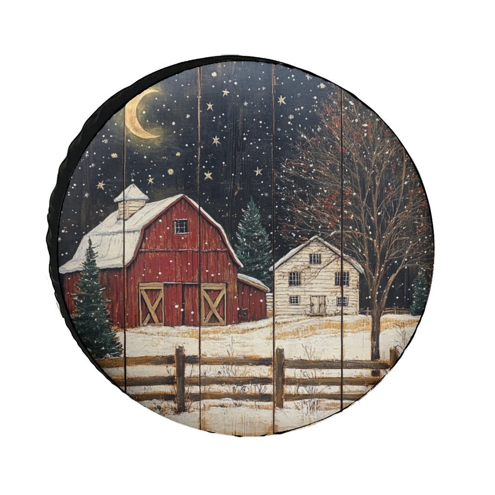 Heavy Duty Spare Tire Cover 14inch Red Barn Vintage Country Landscape ...