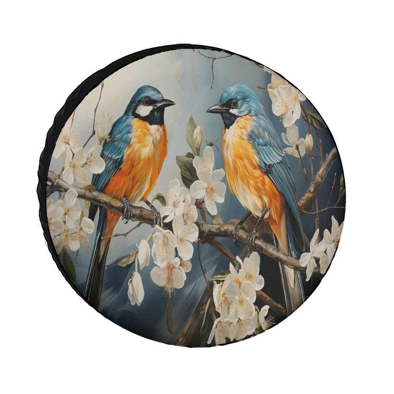 Heavy Duty Spare Tire Cover 15in Watercolor Print Featuring Birds And ...