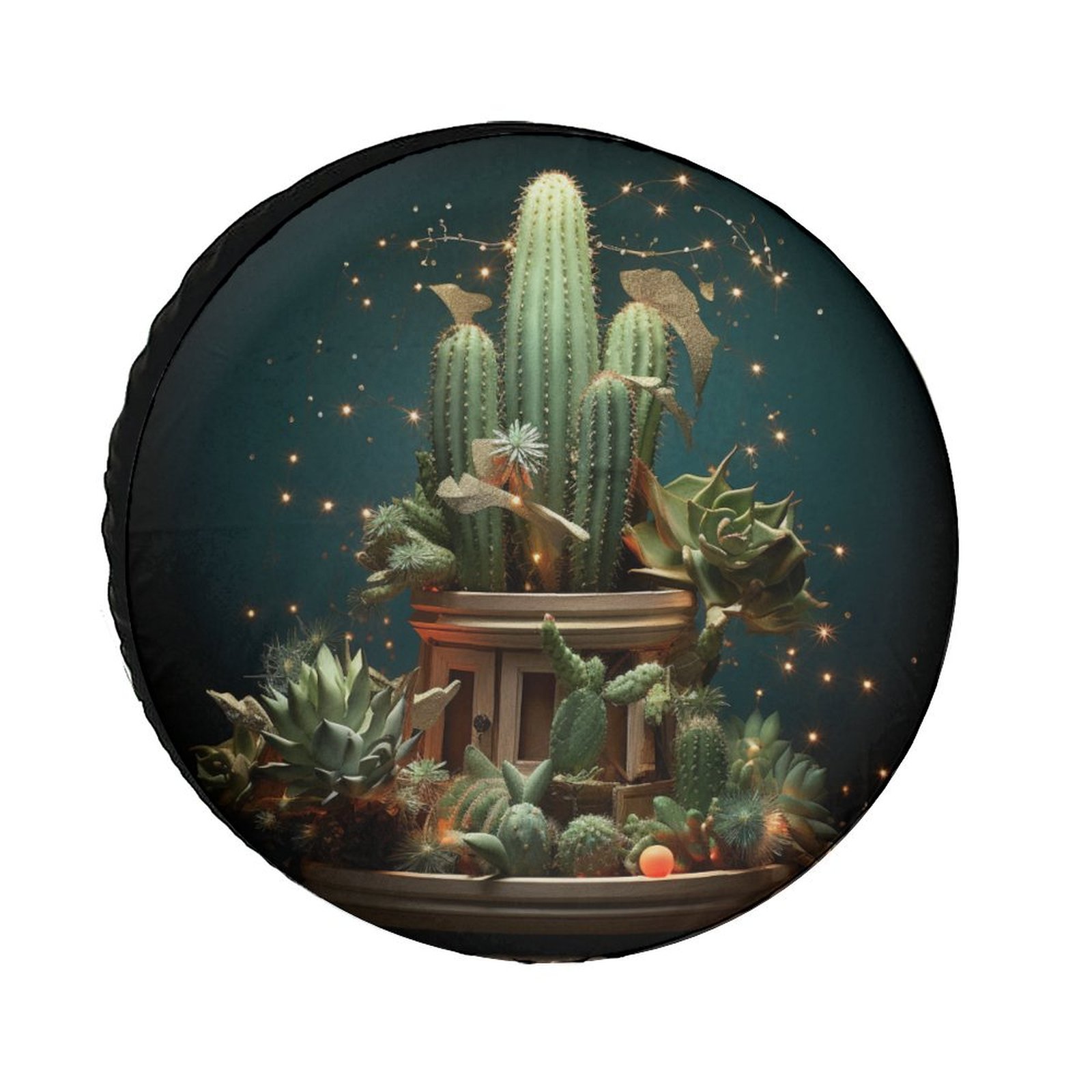 Heavy Duty Spare Tire Cover 15inch Christmas Cactus Weatherproof Wheel ...