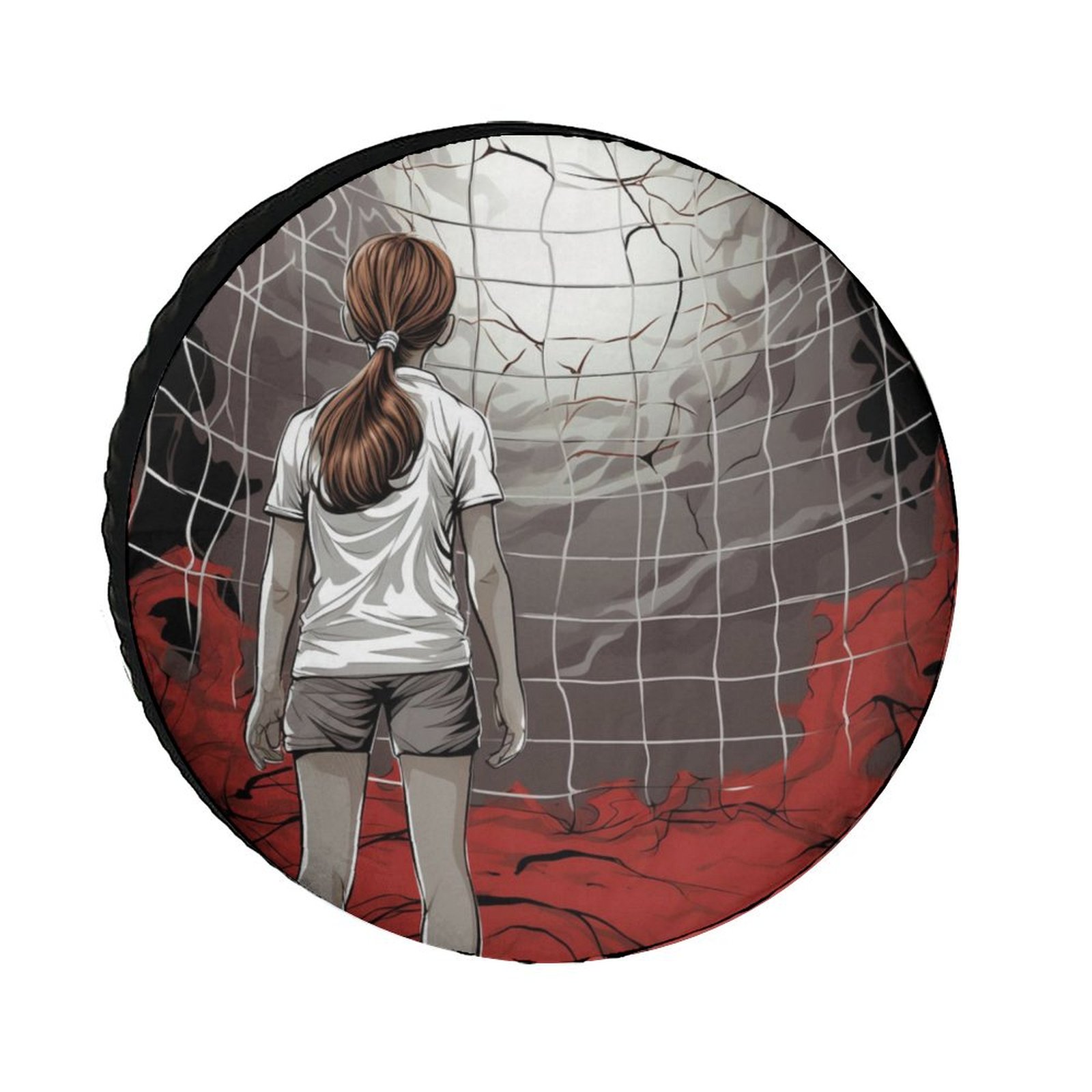 Heavy Duty Spare Tire Cover 15inch Female Volleyball Player Wheel ...