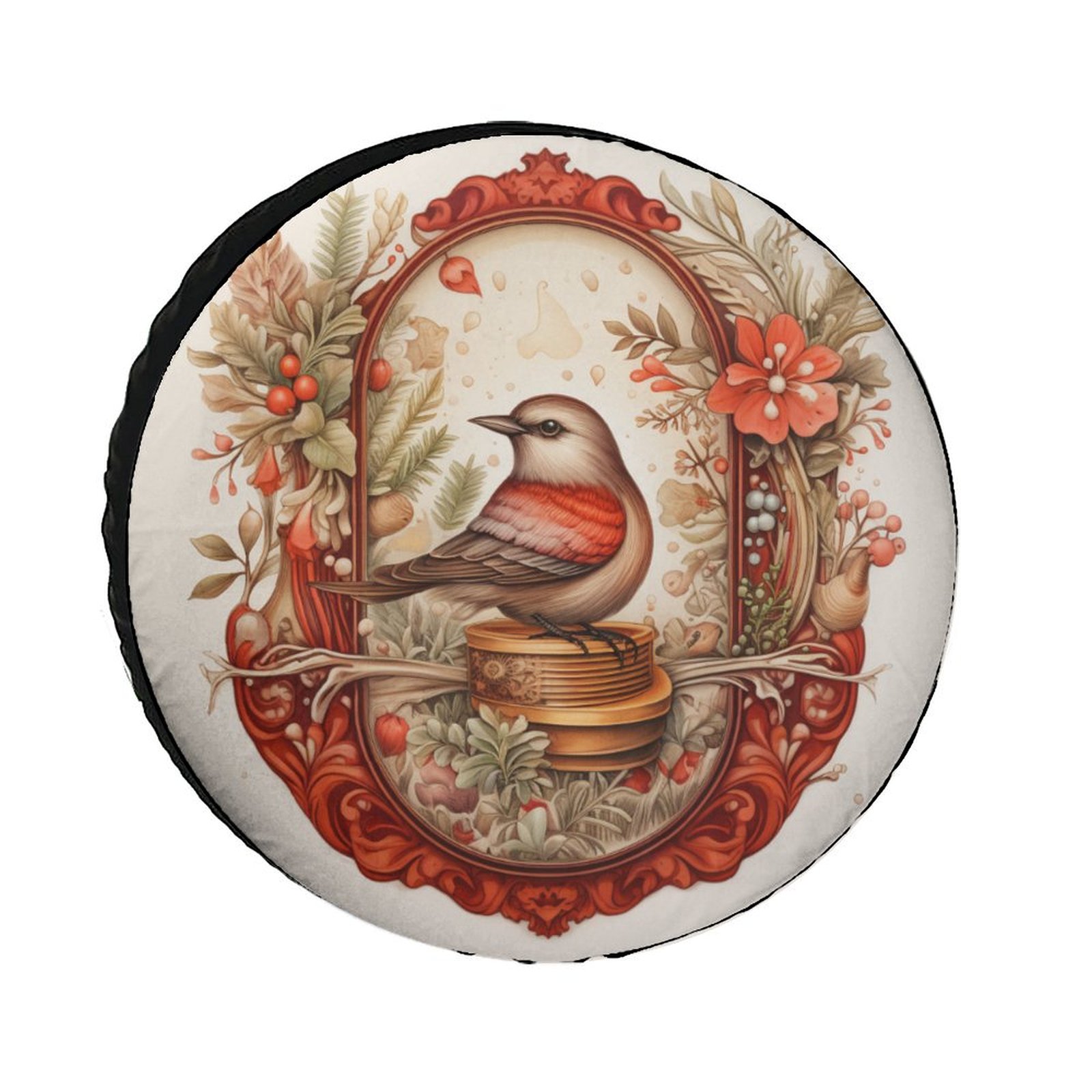 Heavy Duty Spare Tire Cover Christmas Bird Polyester Universal Spare ...