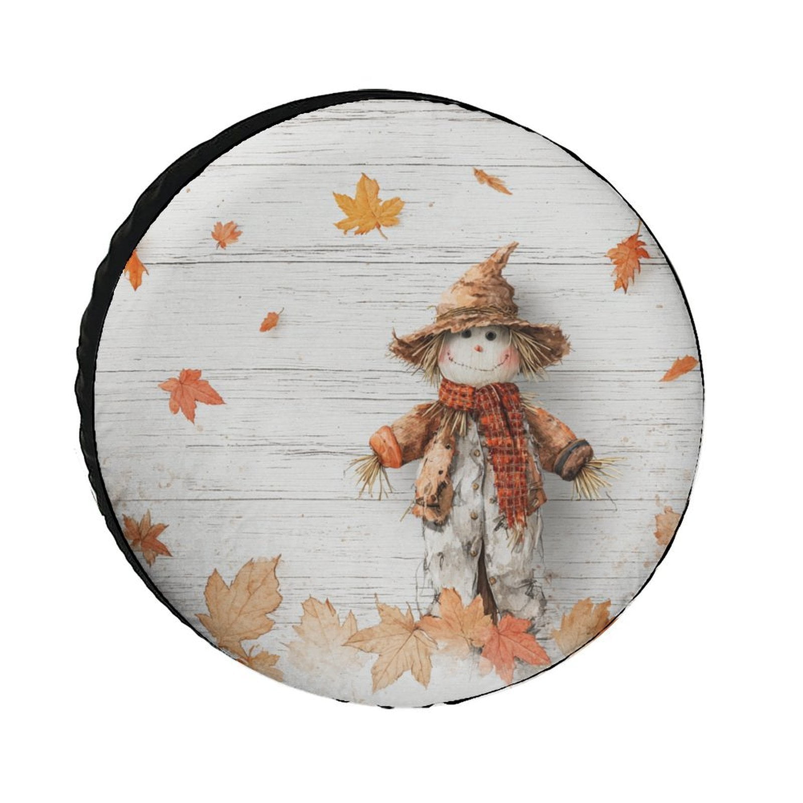 Heavy Duty Spare Tire Cover Cute Scarecrow with Fall Leaves Wheel Tire ...