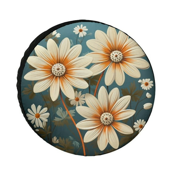 Heavy Duty Spare Tire Cover Daisy Flowers Wheel Protectors Tire Covers ...