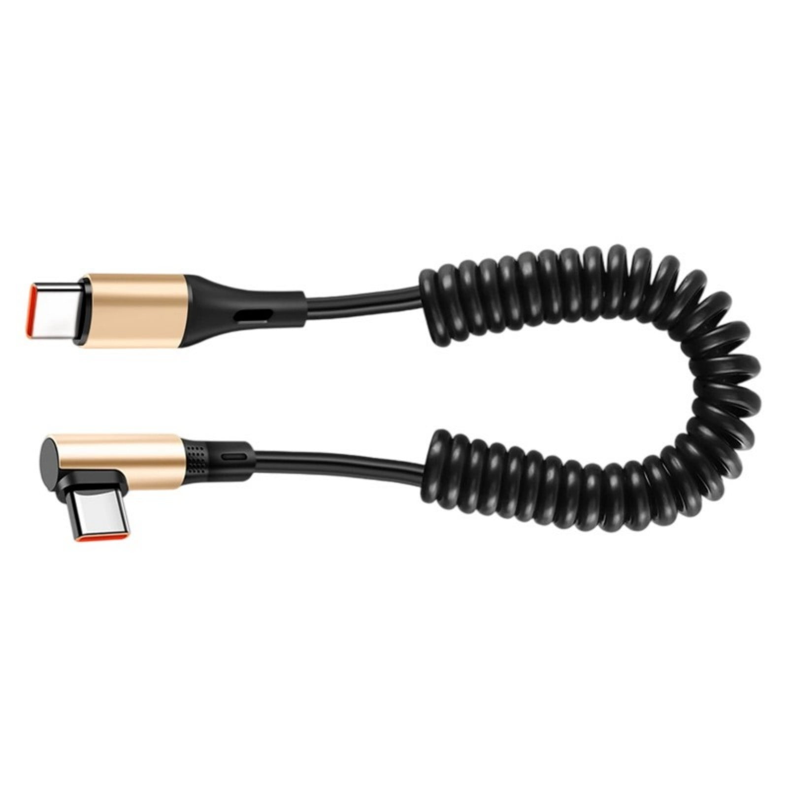 Heavy Duty Spring Coiled Charging Cable 240W Fast Charging Double USB C ...