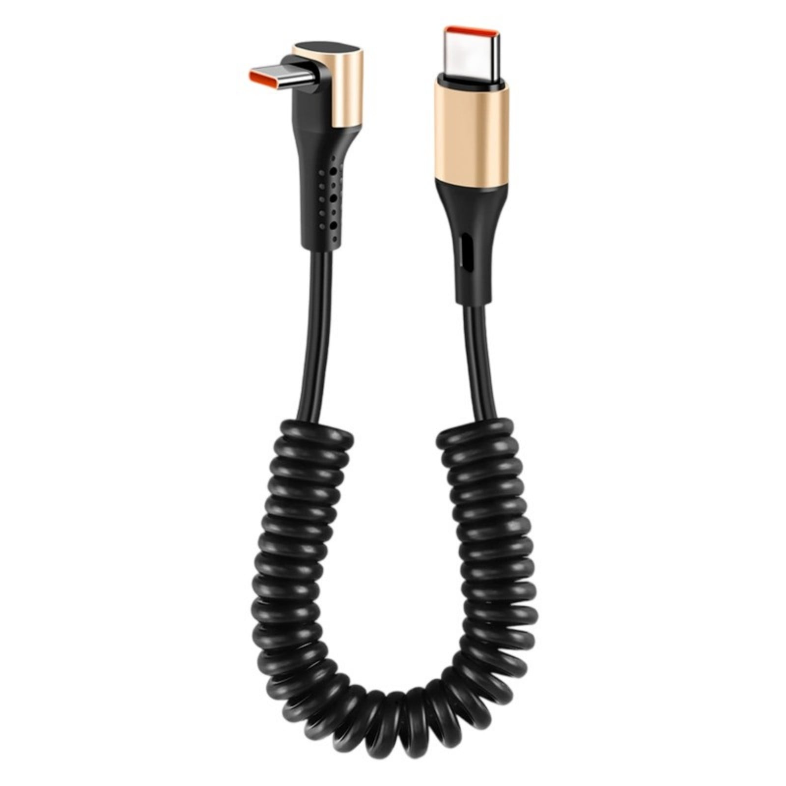 Heavy Duty Spring Coiled Charging Cable 240W Fast Charging Double USB C ...