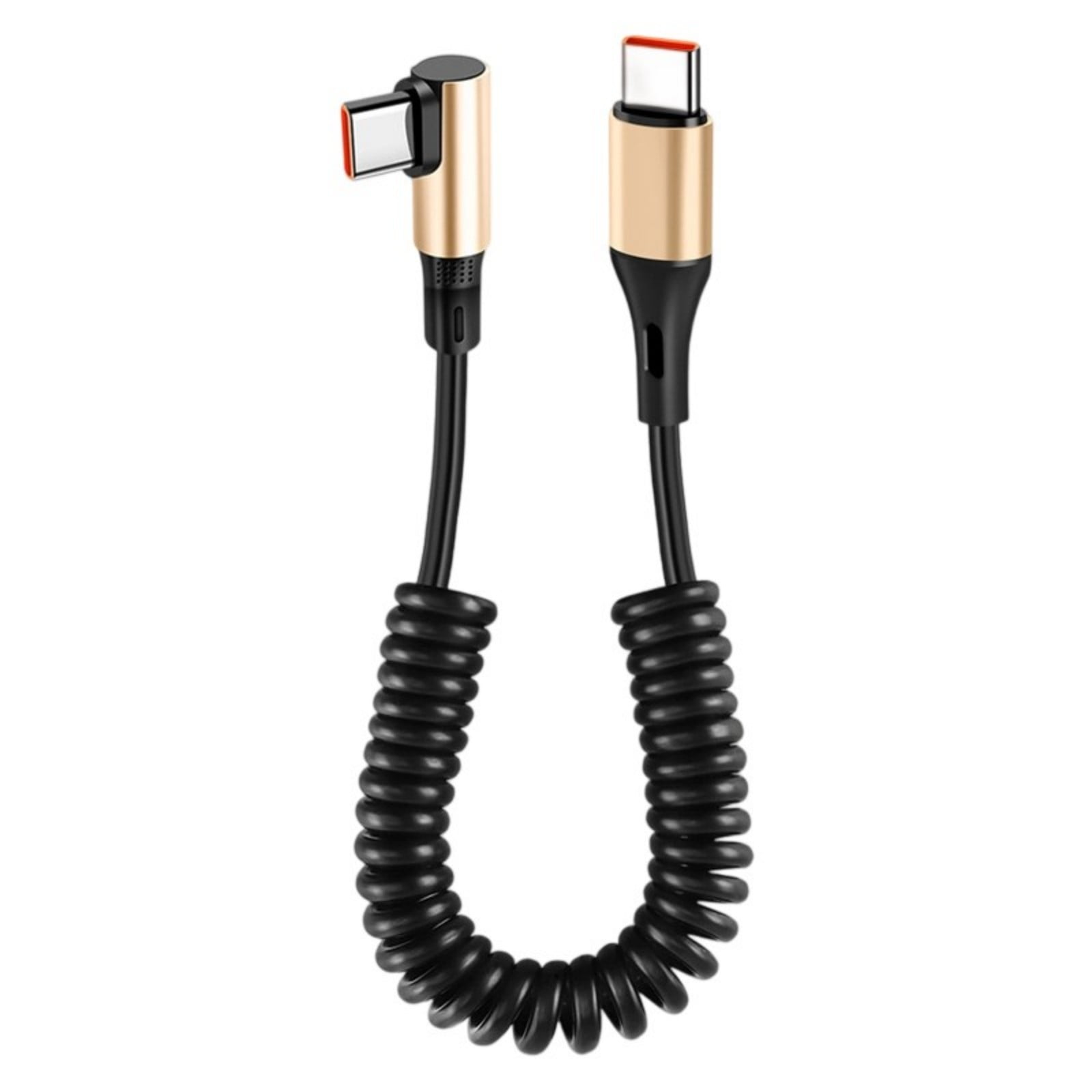 Heavy Duty Spring Coiled Charging Cable 240W Fast Charging Double USB C ...