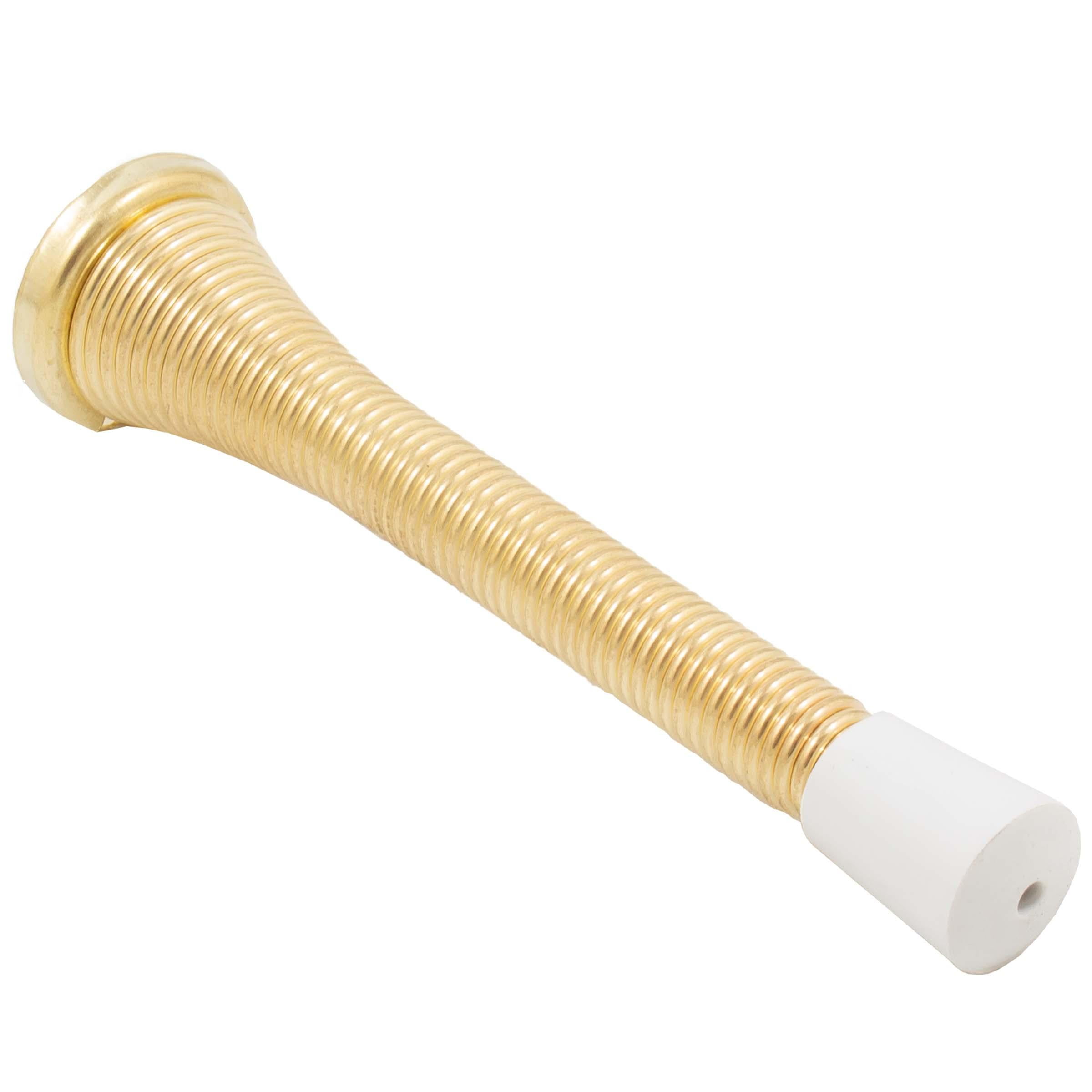 Heavy-Duty Spring Door Stop, 4 Inches, Polished Brass by Stone Harbor ...
