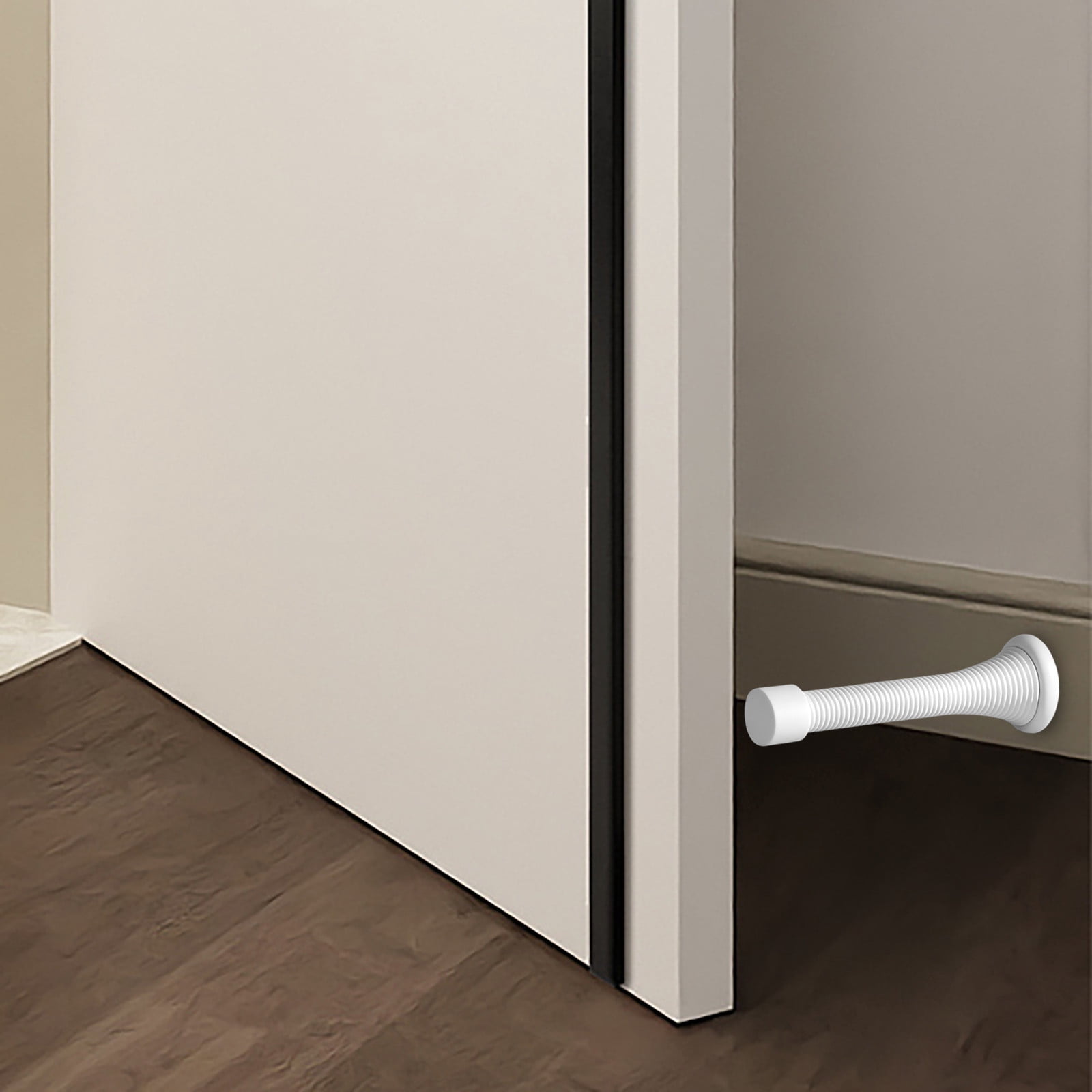Heavy Duty Spring Door Stopper with Rubber Bumper Tip,Flexible Wall ...