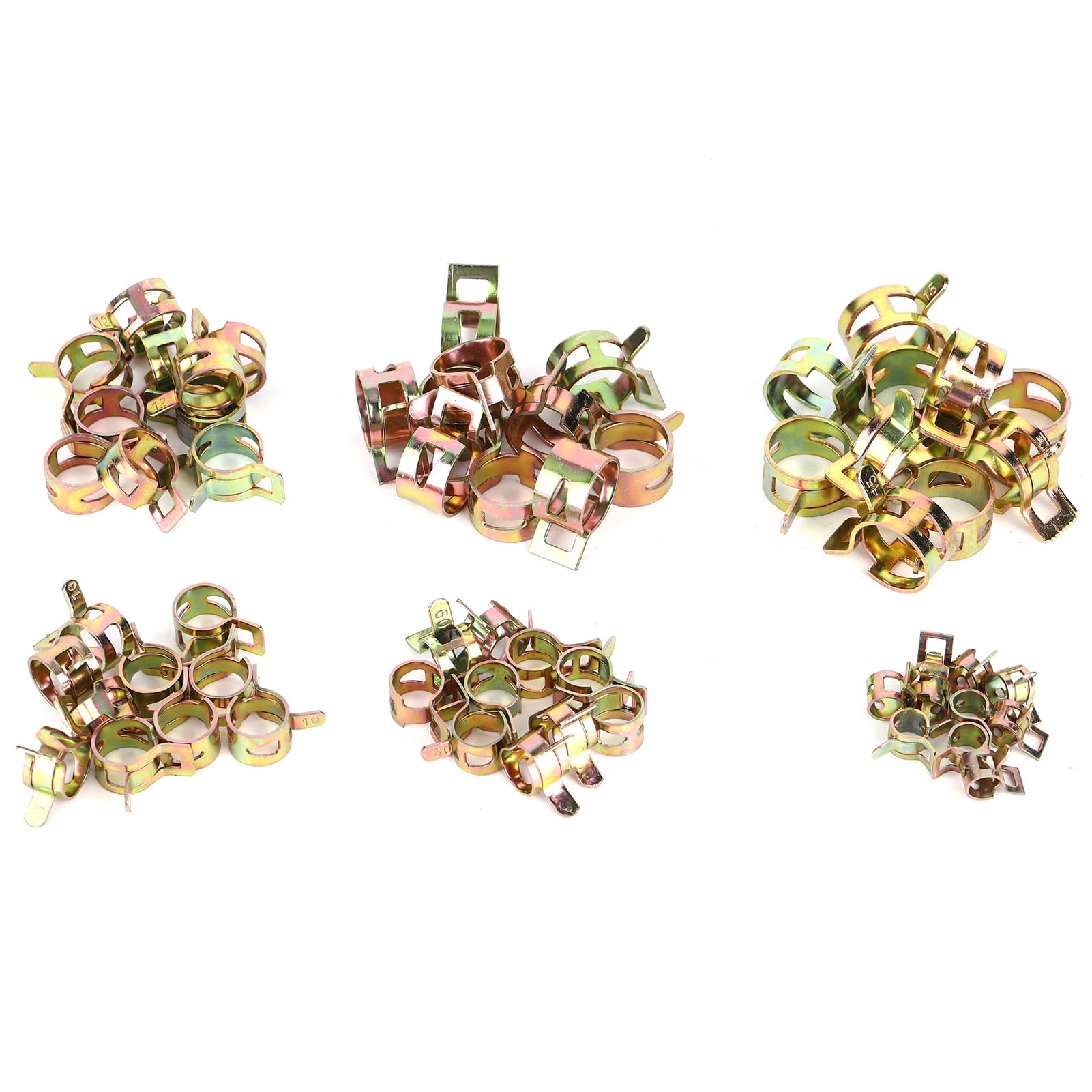 Heavy Duty Spring Hose Clamps, 60pc Kit With 6 Sizes For Fuel Lines ...