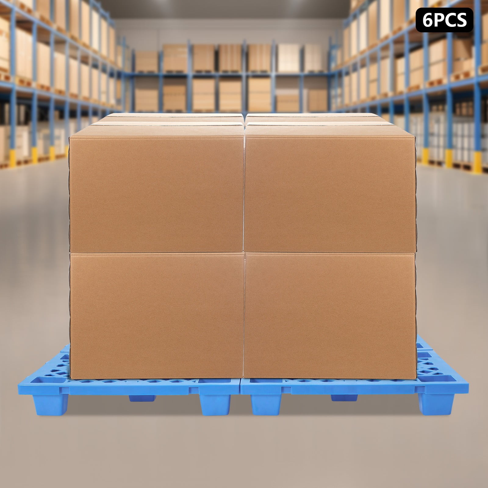 Heavy-Duty Stackable Pallet Set – 6-Pack, 220.46 Lbs Capacity, Durable ...