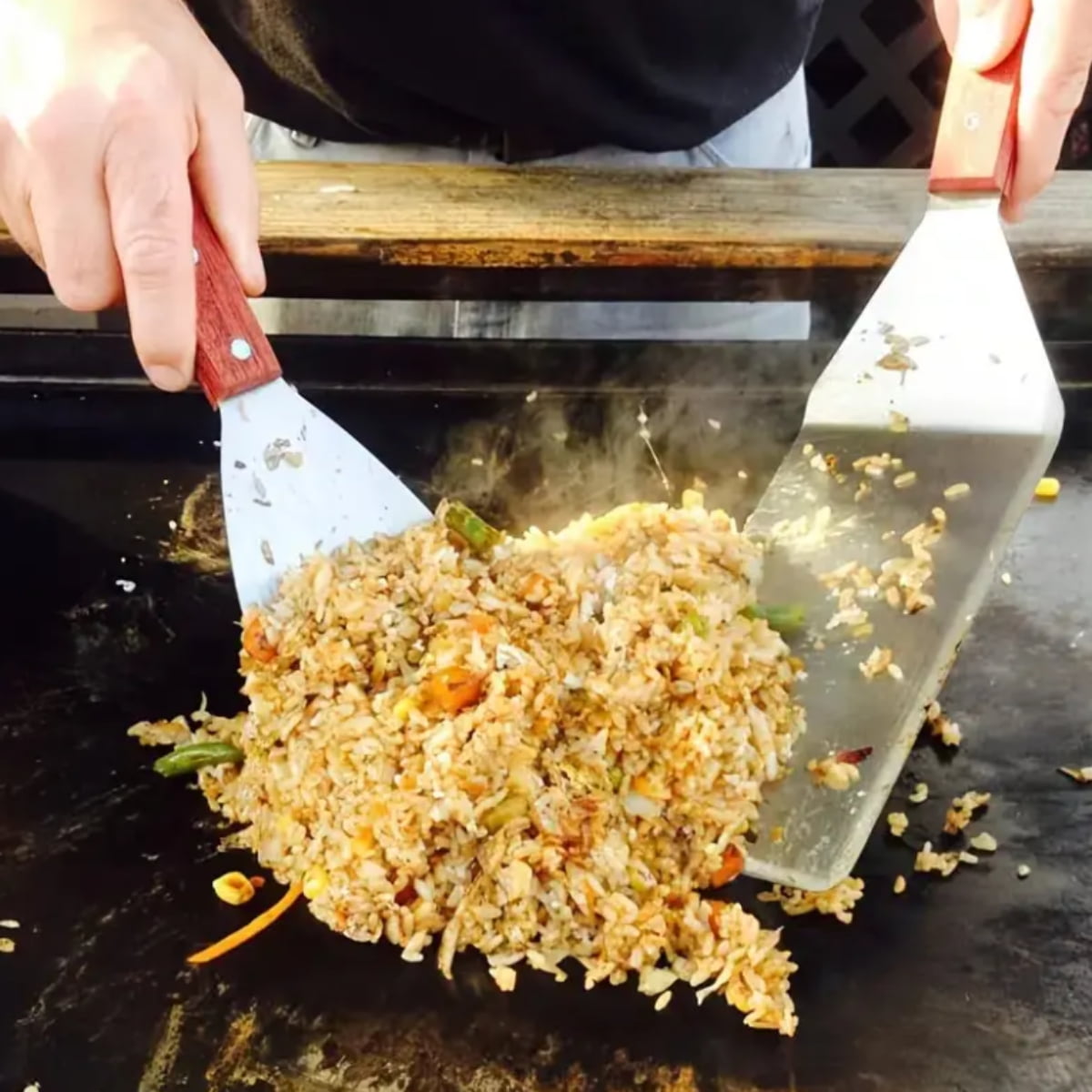 Heavy Duty Stainless Steel BBQ Spatula Set with Wooden Handles for Grilling Flipping Steaks ...