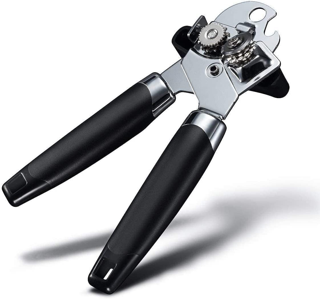 Heavy Duty Stainless Steel Can Opener Manual Tin Opener, Sharp Blade and Gear, Easy Turn Knob ...