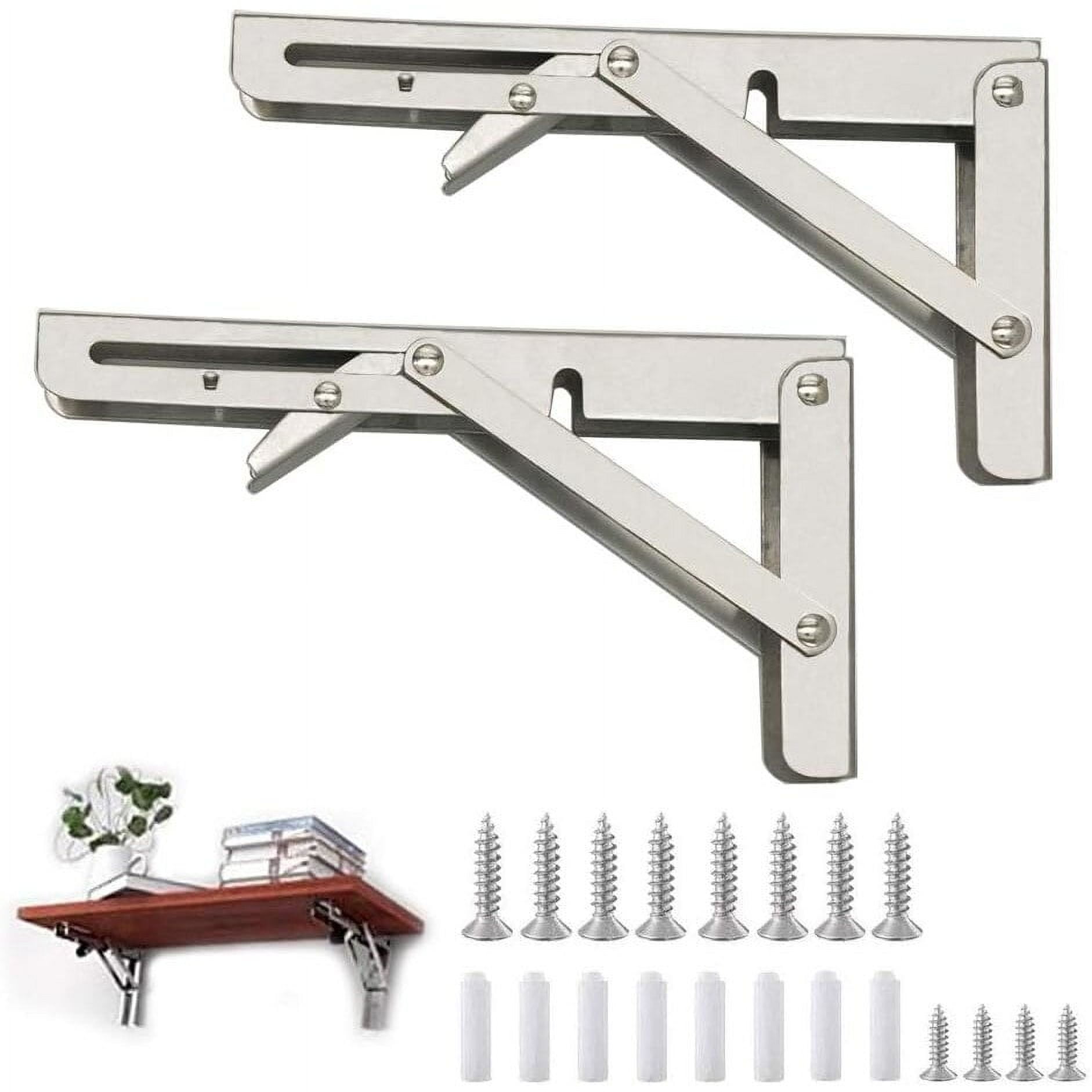 Heavy Duty Stainless Steel Folding Shelf Brackets, Easy Installation ...