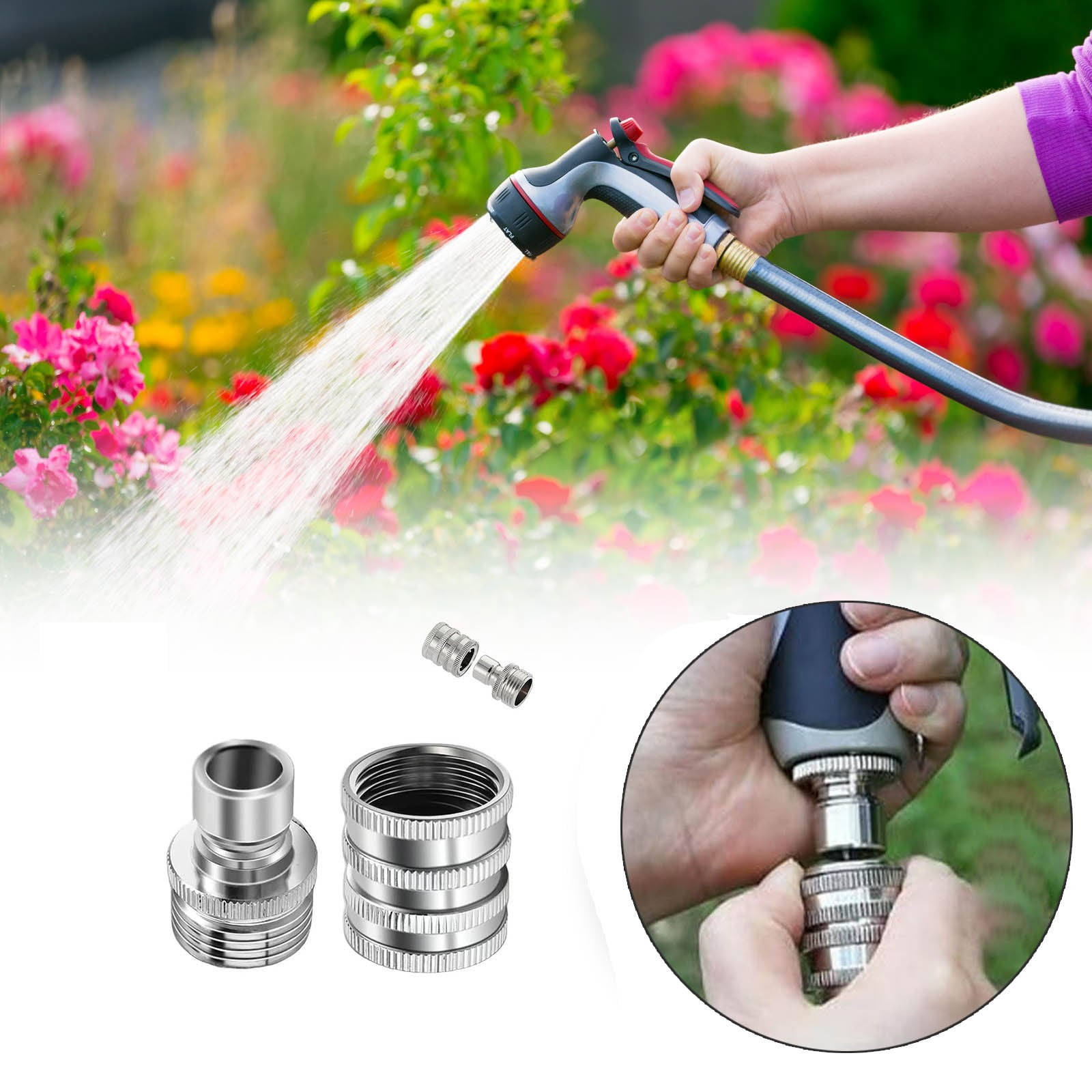 Heavy Duty Stainless Steel Garden Hose Connector Fittings for Outdoor ...