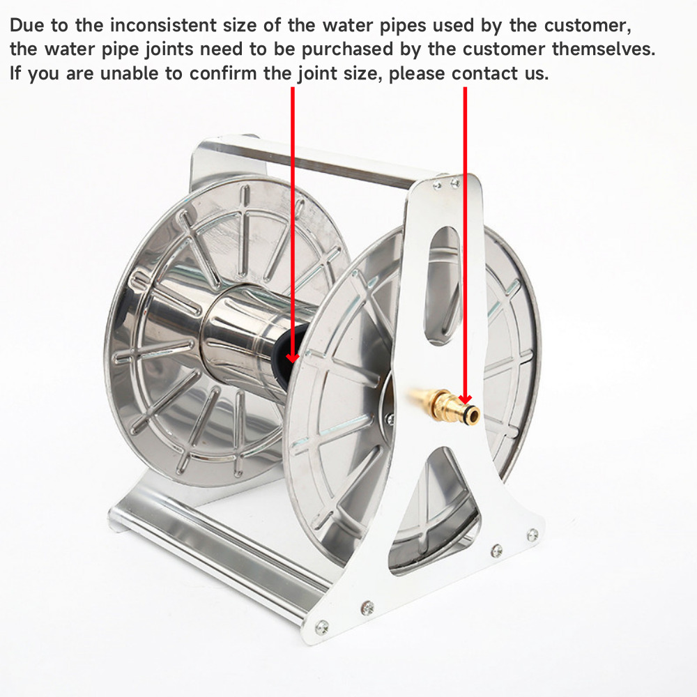 Heavy Duty Stainless Steel Garden Hose Reel Rack - Wall Mount Water ...