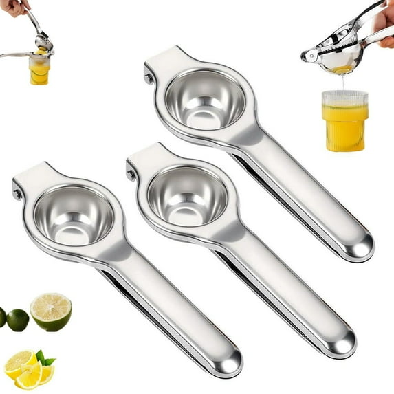 Heavy-Duty Stainless Steel Lemon Juicer Ergonomic Handheld Citrus Press, Manual Kitchen Squeezer ...