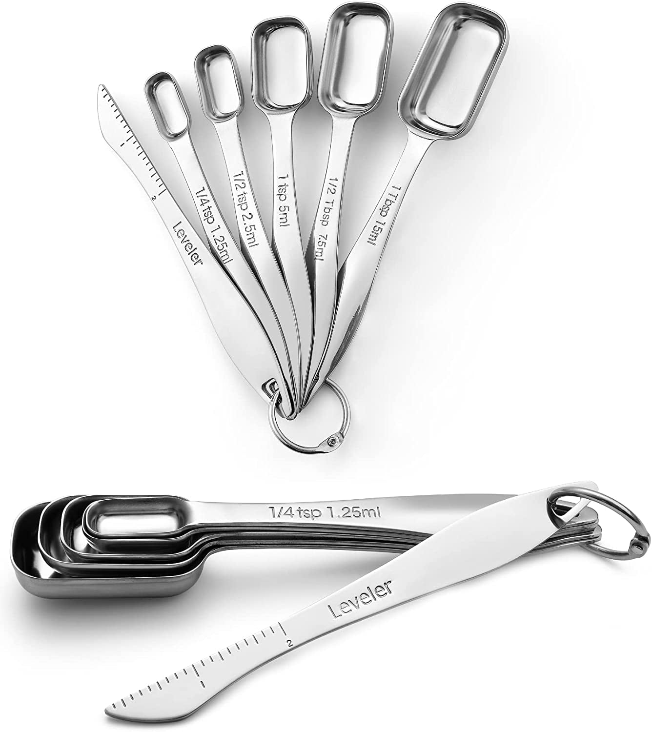 Heavy Duty Stainless Steel Metal Measuring Spoons for Dry or Liquid ...