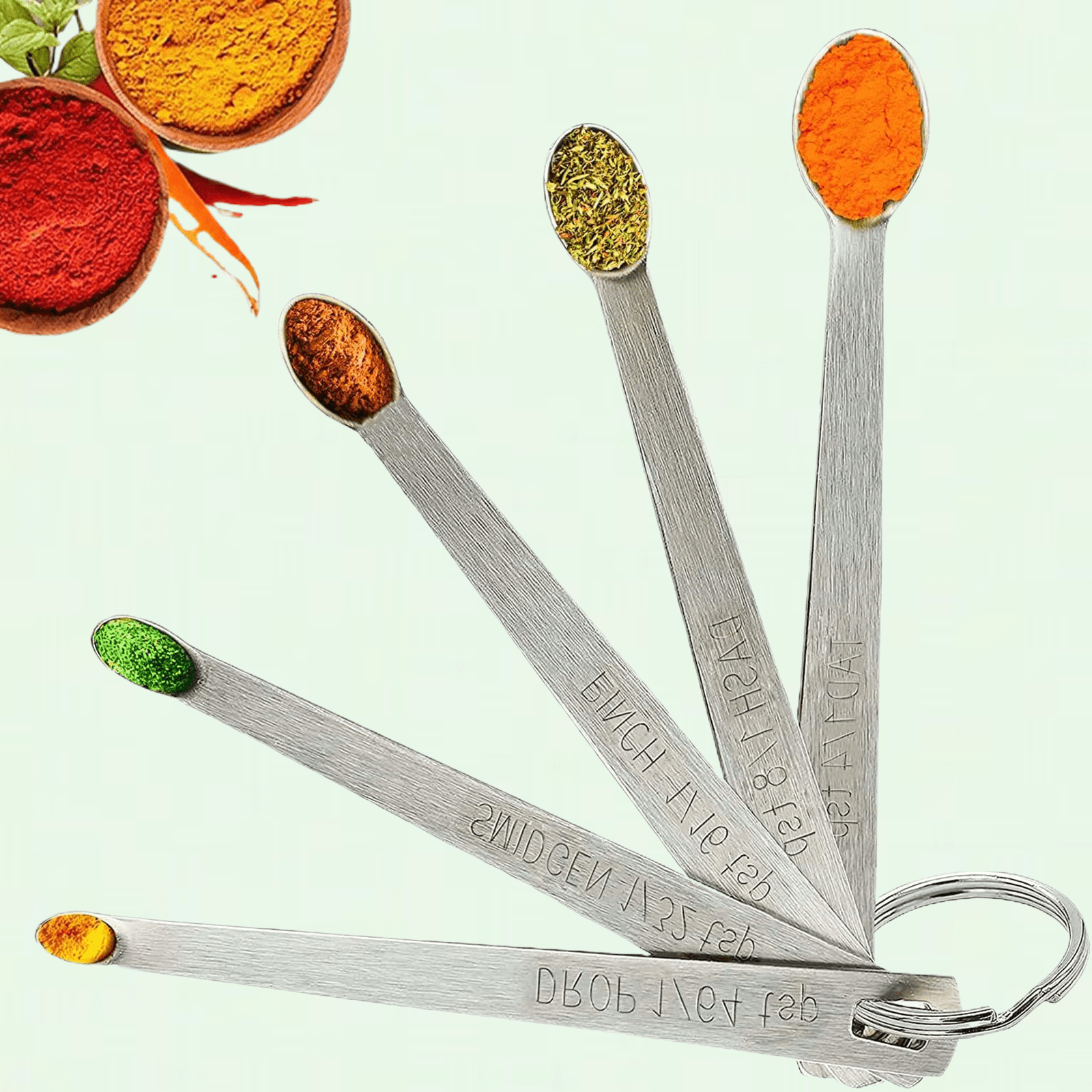 Heavy Duty Stainless Steel Mini Measuring Spoons Set for Seasonings in ...