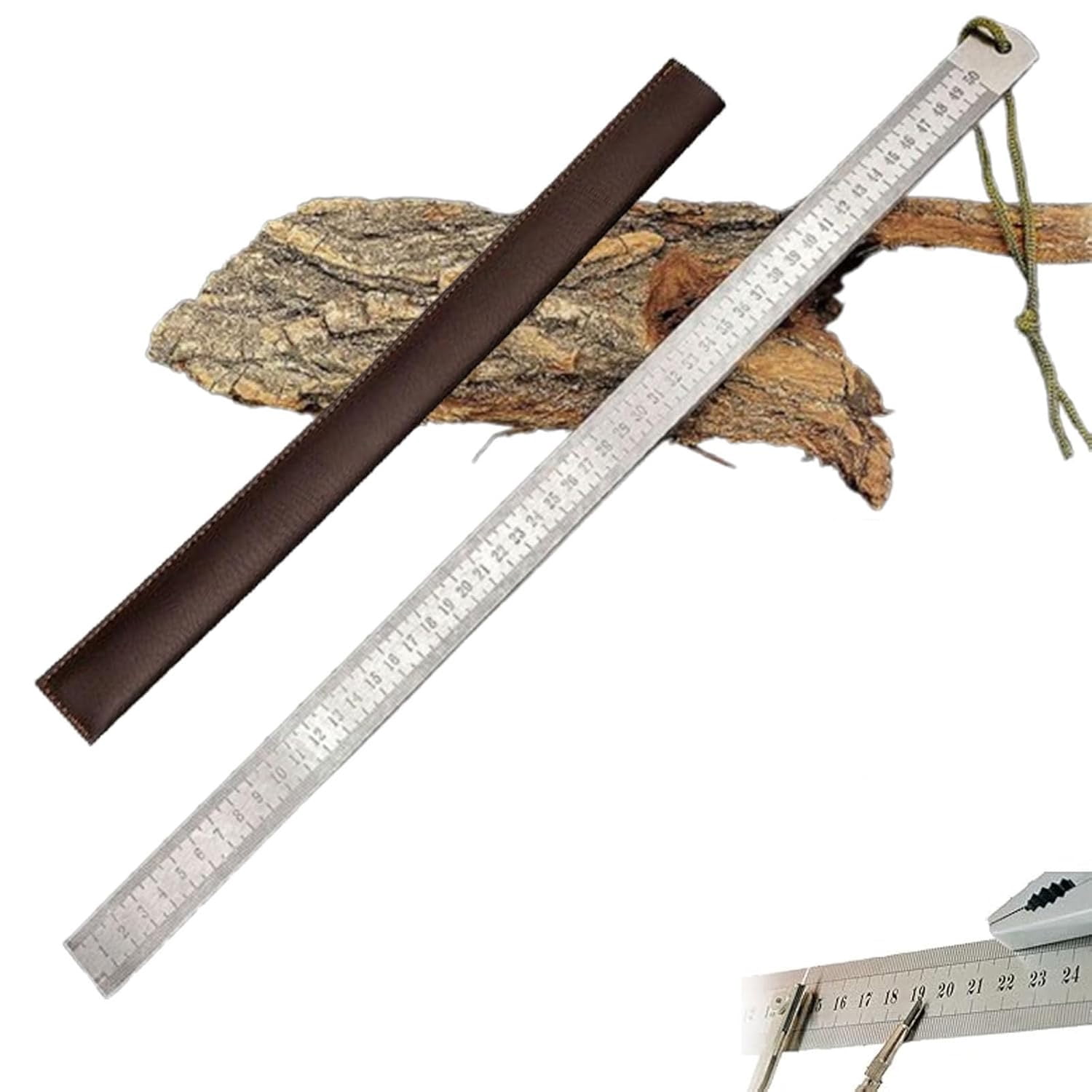 Heavy Duty Stainless Steel Ruler Double Sided Dual Scale Measuring Tool ...