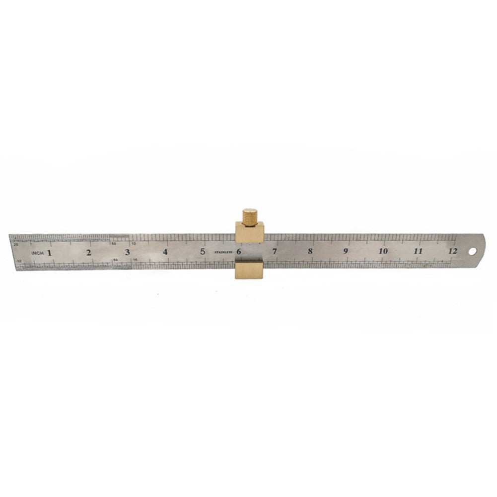 Heavy Duty Stainless Steel Ruler with Marking Gauge Tool for Carpenters ...