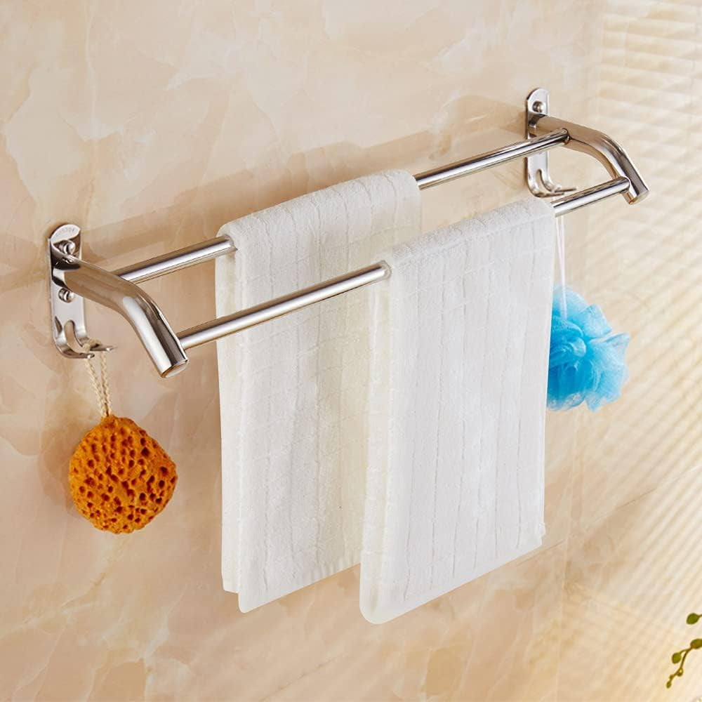 Heavy Duty Stainless Steel Towel Rail, Retractable Wall Mounted Double ...