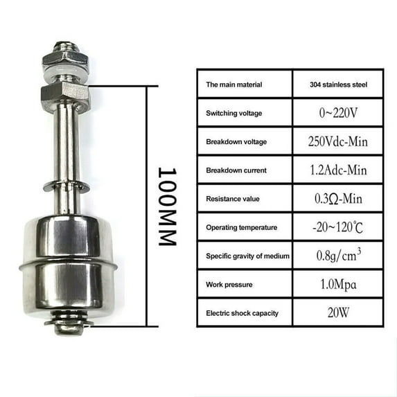 Heavy Duty Stainless Steel Water Level Sensor With Float Switch Functionality - Walmart.com