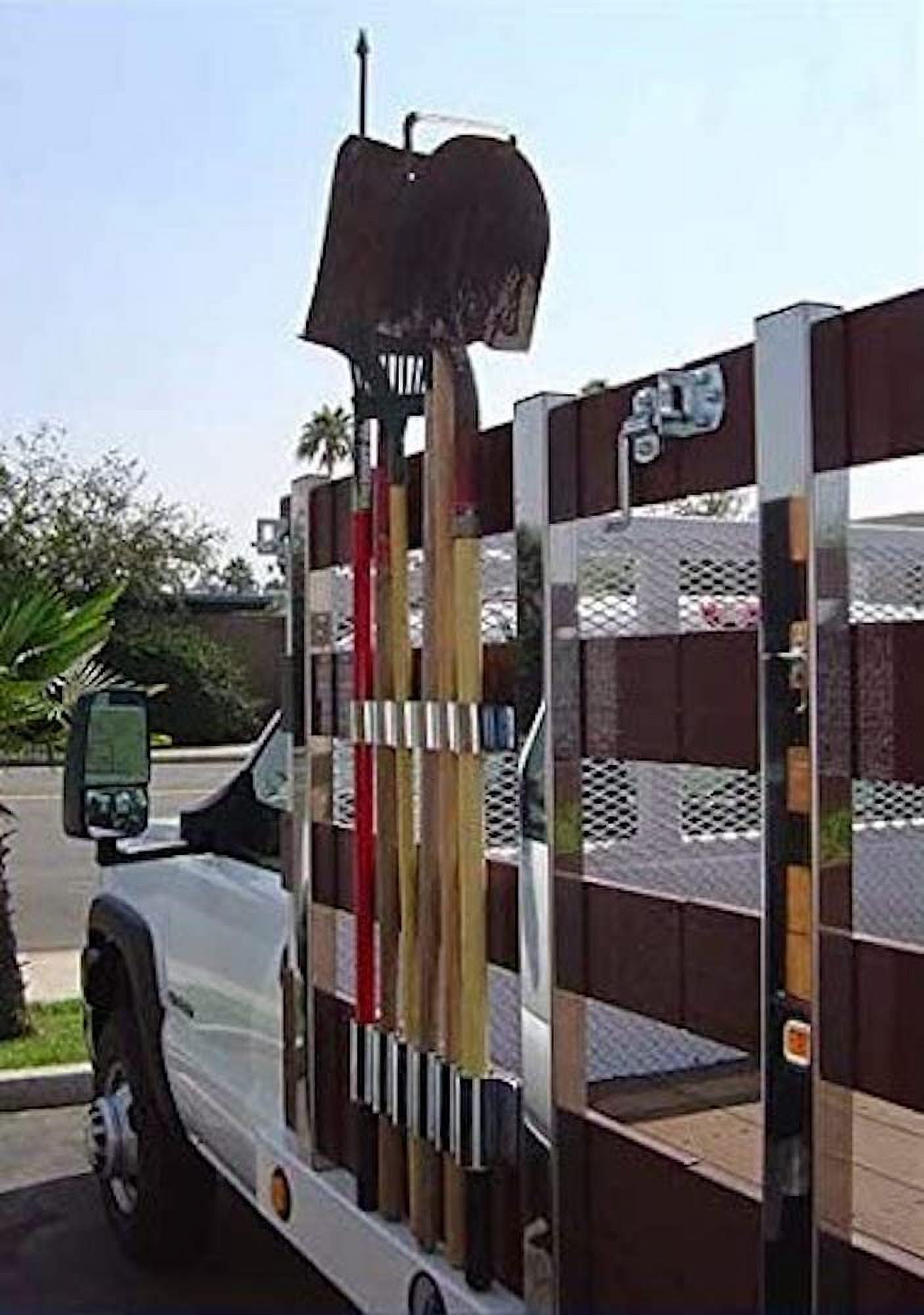 Heavy Duty Stake Bed Mount - Garden Tool Holding Rack for Rake, Shovel ...