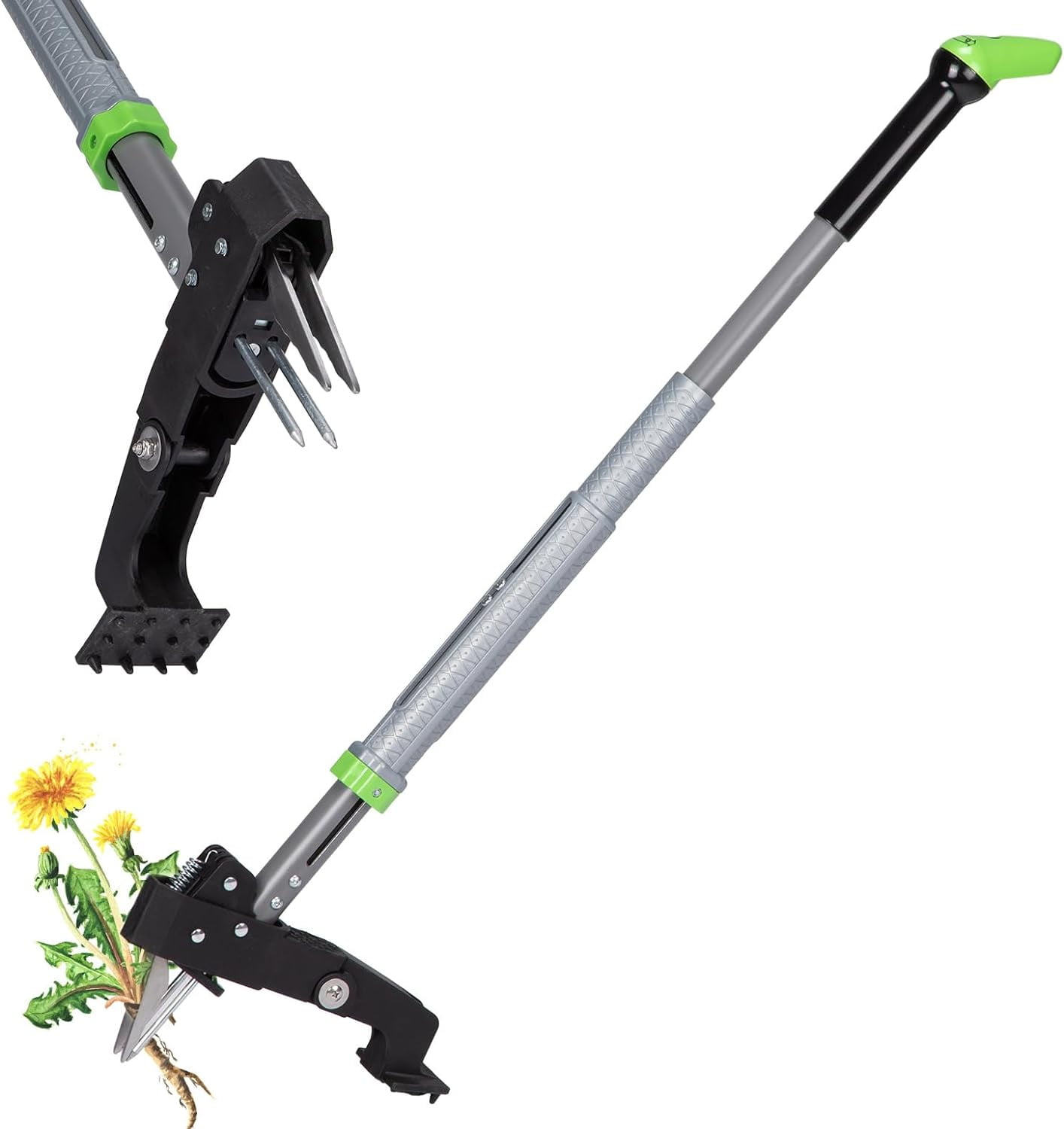 Heavy Duty Stand Up Weed Puller Tool, Adjustable 40-46in Ergonomic Long ...