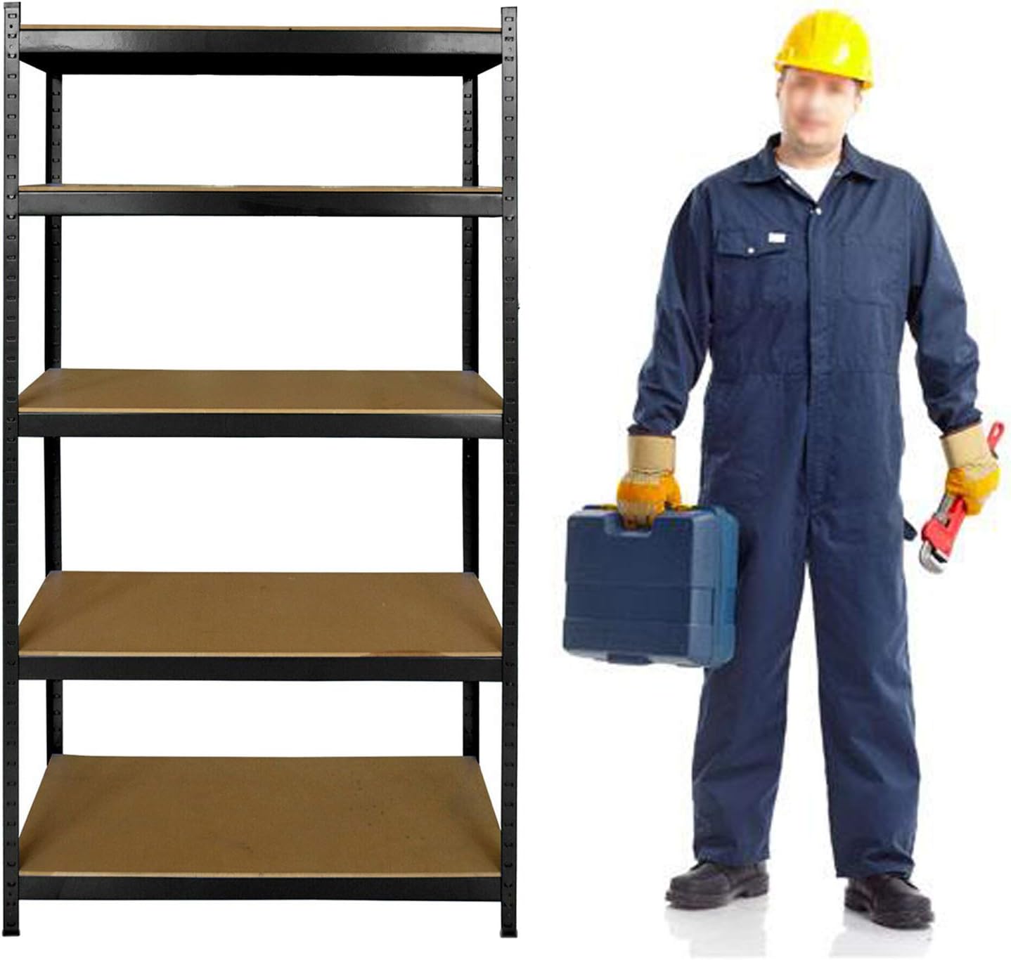 Heavy Duty Standing Storage Shelves Units, Large Mental 5 Tier Garage ...