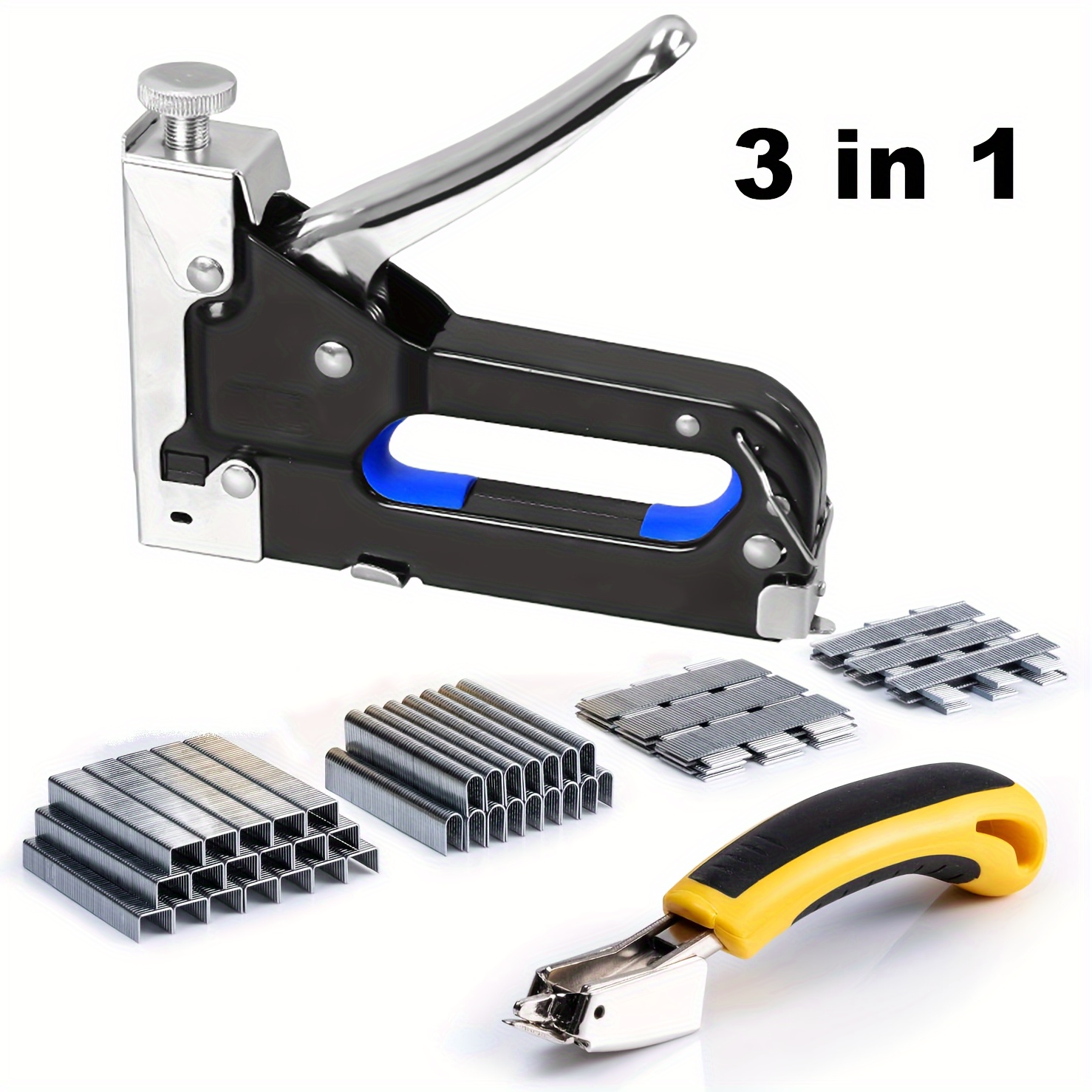Heavy Duty Staple Gun Kit - 4-in-1/3-in-1 Multi-Function, 2000 Staples ...