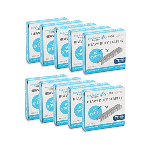 Heavy Duty Staples - 10,000 Count, Inch Length, 100 Staples Per Strip ...