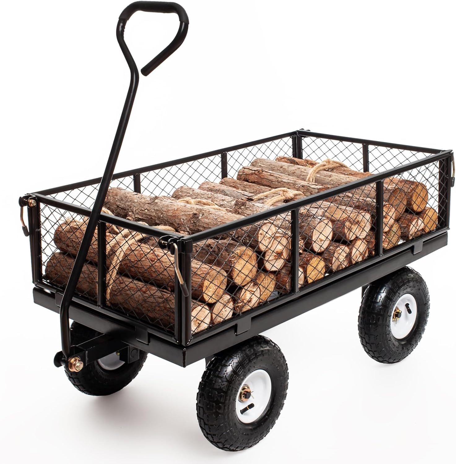 Heavy Duty Steel 900Lbs Wagon Garden Carts, Utility Pullable with ...