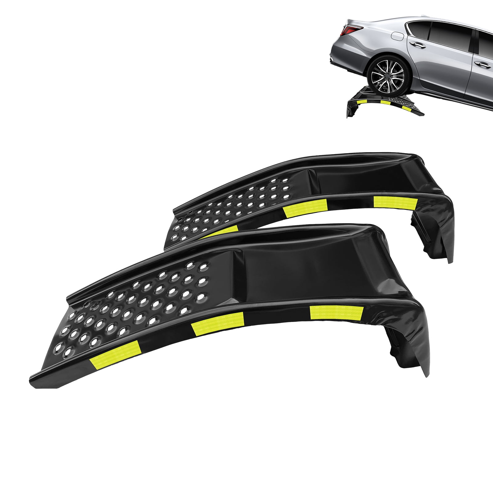 Heavy Duty Steel Car Ramp Set - 8 Inch Lift Height - 8,000 lbs Capacity ...