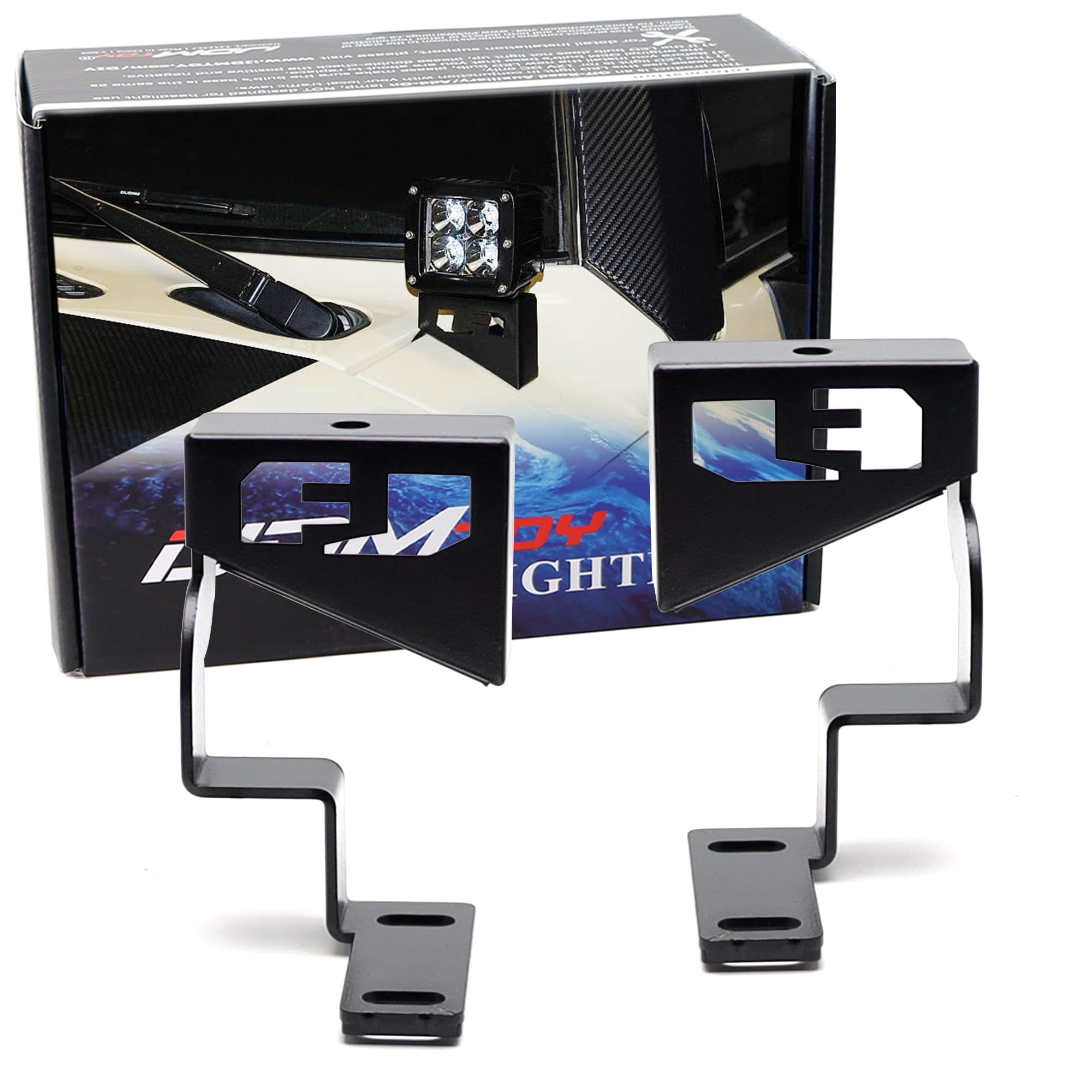 Heavy Duty Steel Constructed Front of Windshield Hood Mount LED Ditch ...