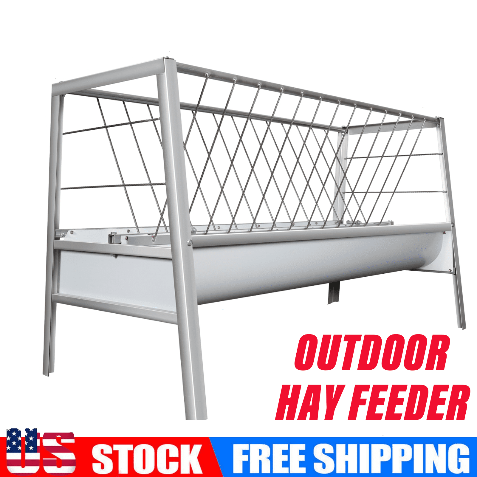 Heavy Duty Steel Deeper Pasture Hay Feeder for Goats, Sheep, Miniature Horses US - Walmart.com