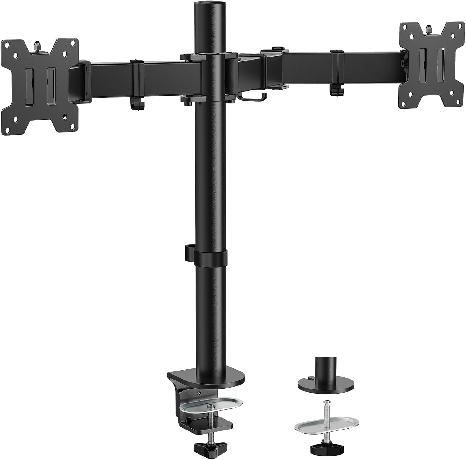 Heavy-Duty Steel Dual Monitor Desk Mount with Adjustable Arm for 13-32 ...
