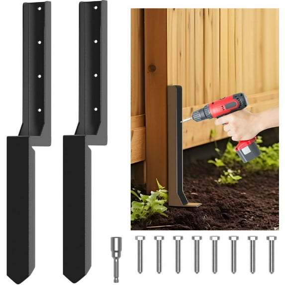 Heavy Duty Steel Fence Post Repair Stakes,33.5inch Anchor Ground Spike ...