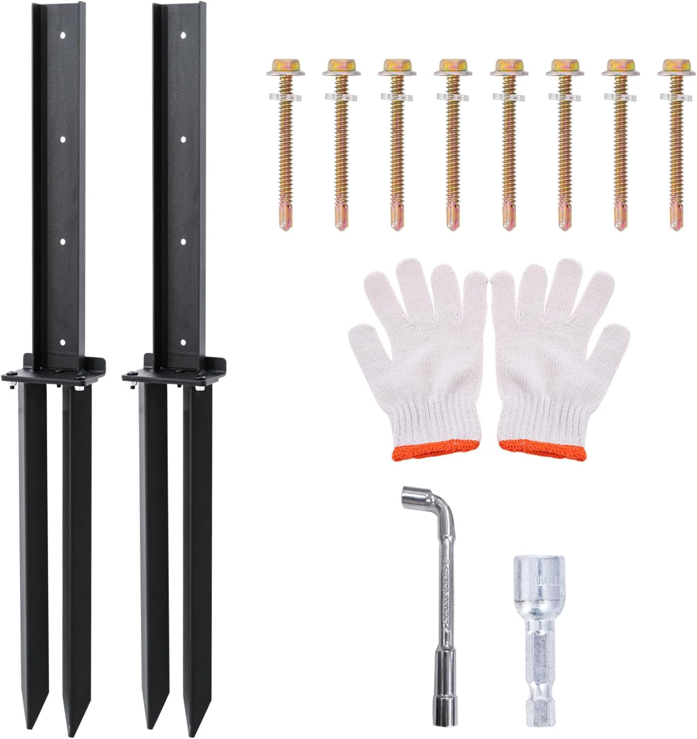 Heavy Duty Steel Fence Post Repair Stakes, Fence Post Anchor Ground ...