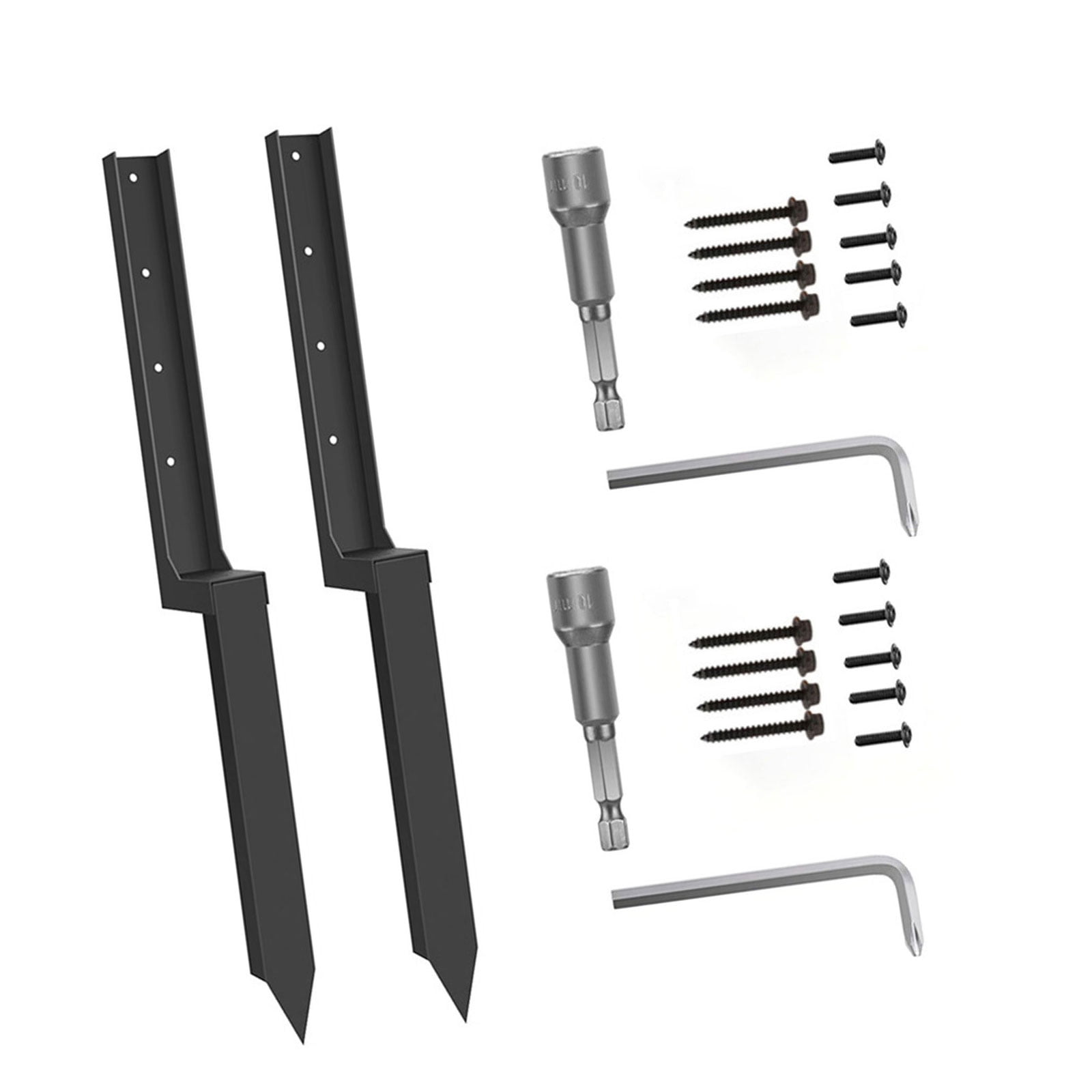 Heavy Duty Steel Fence Post Repair Stakes with Ground Anchors Screw Fix ...