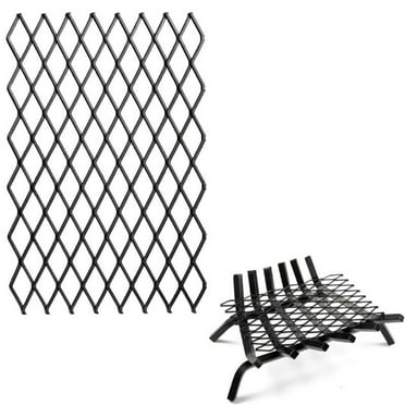 18 Inch Heavy Duty Fireplace Grate, Solid Steel Fire Pit Rack with 6 ...